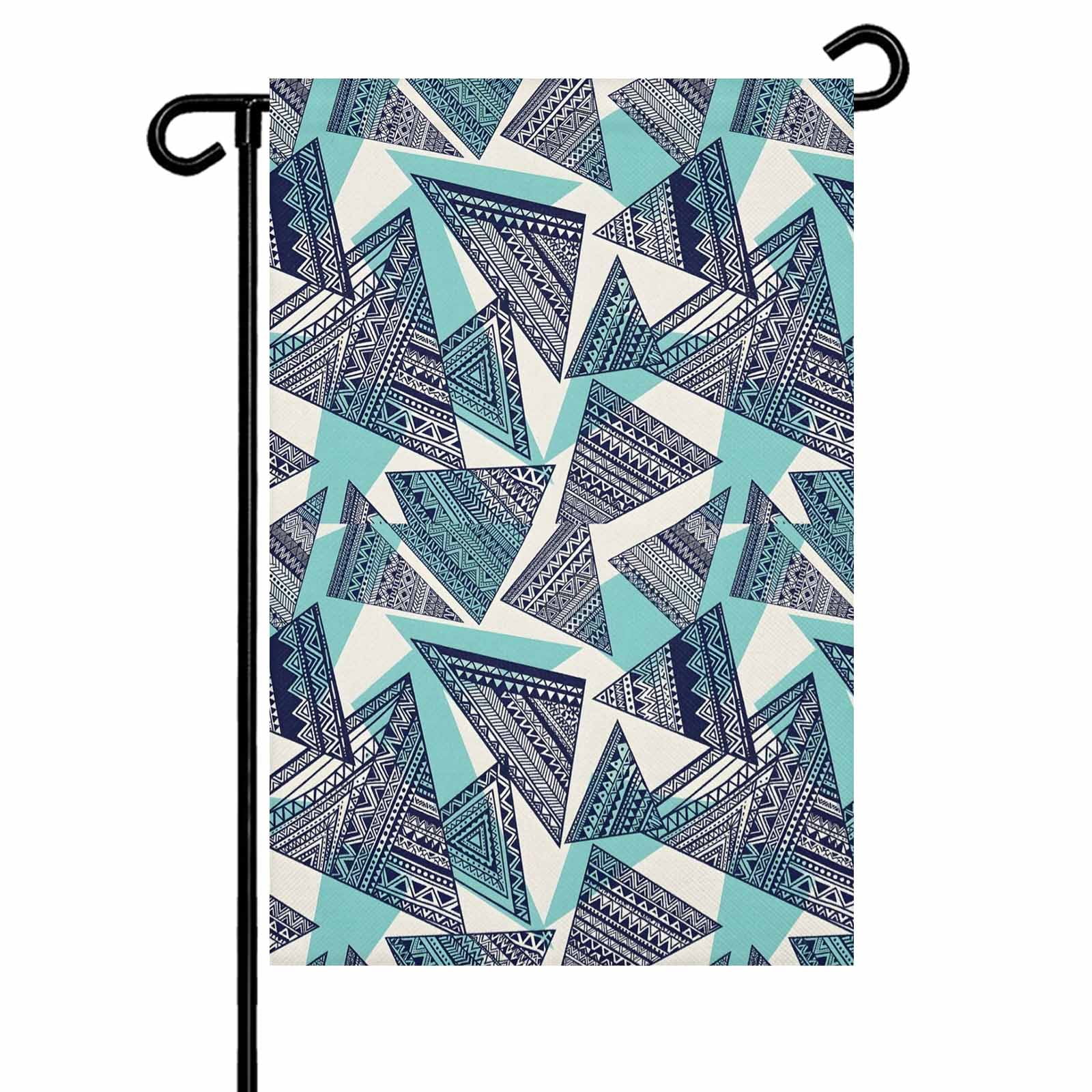 Ethnic Style Garden Flag 12x18 Inch Abstract Southwestern Teal Blue ...