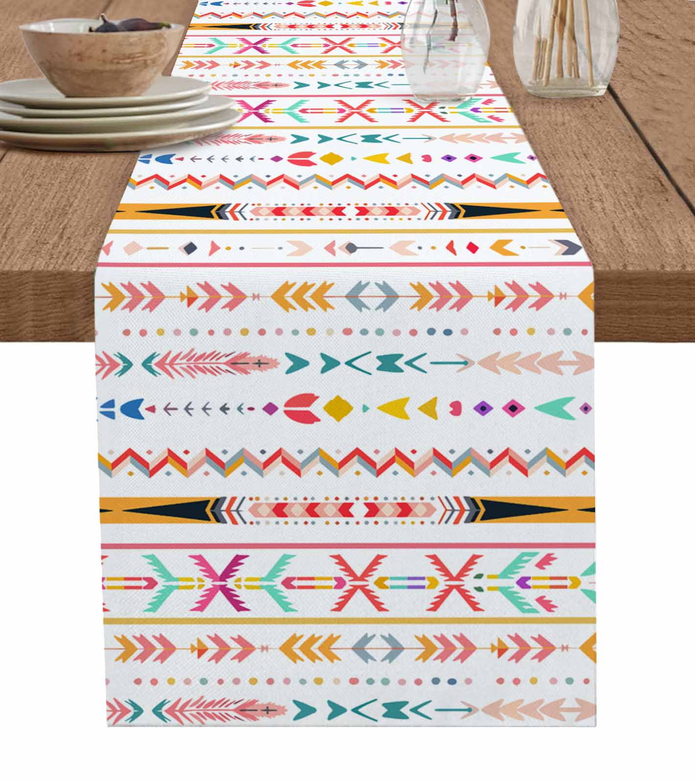 Ethnic Style Geometric Tribal Table Runners Dresser Scarf Table r ...