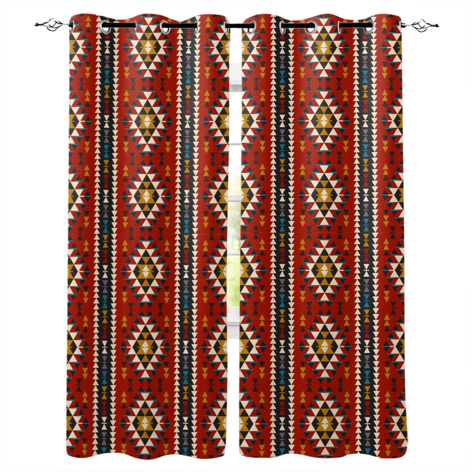 Ethnic Style Indian Civilization Window Curtains Living Room Outdoor ...
