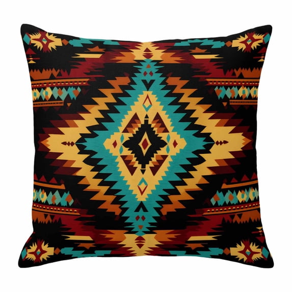 Ethnic Style Pattern Throw Pillow Cover Retro Weaving Red Abstract Art ...