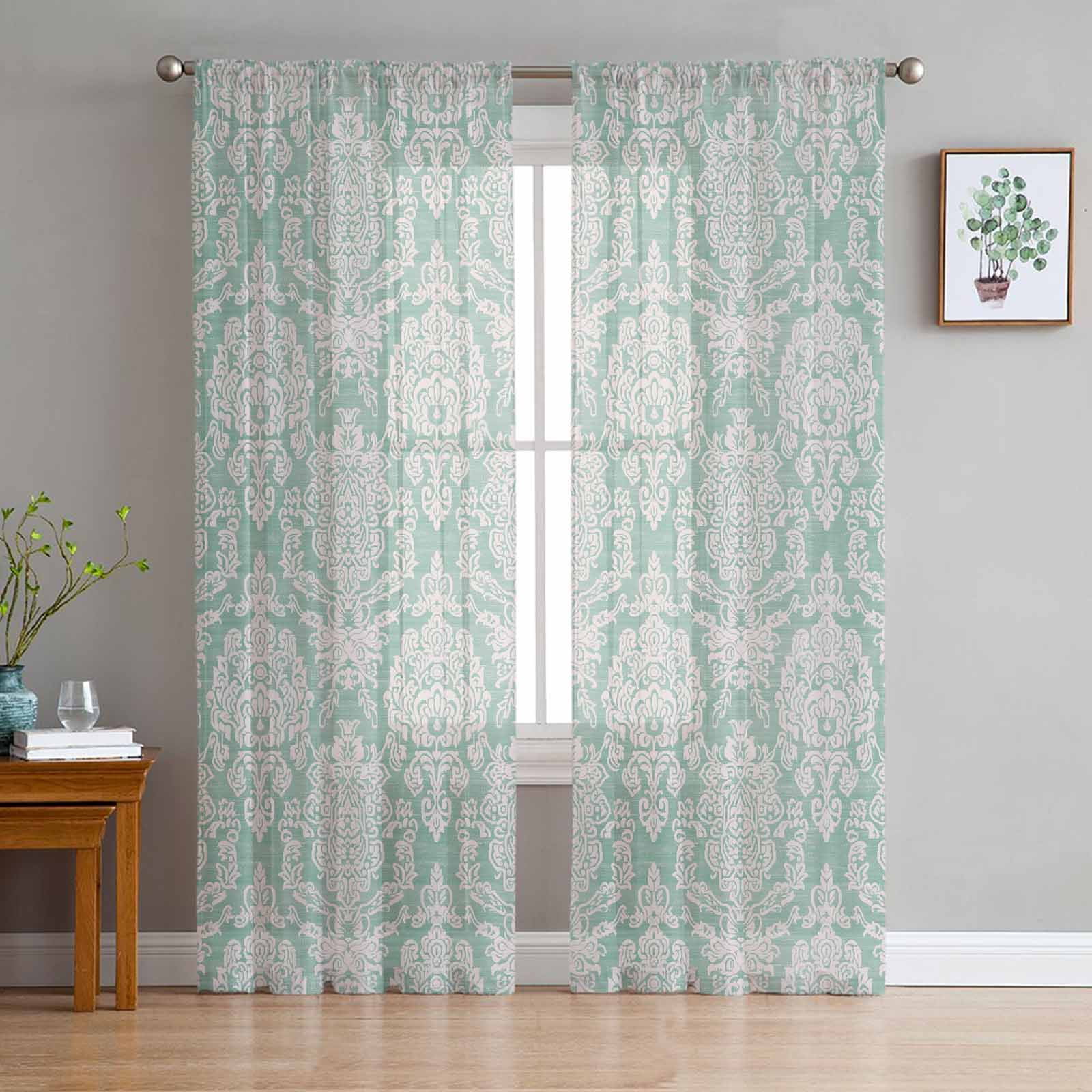 Ethnic Style Retro Floral Middle Eastern Style Tulle Curtains for ...