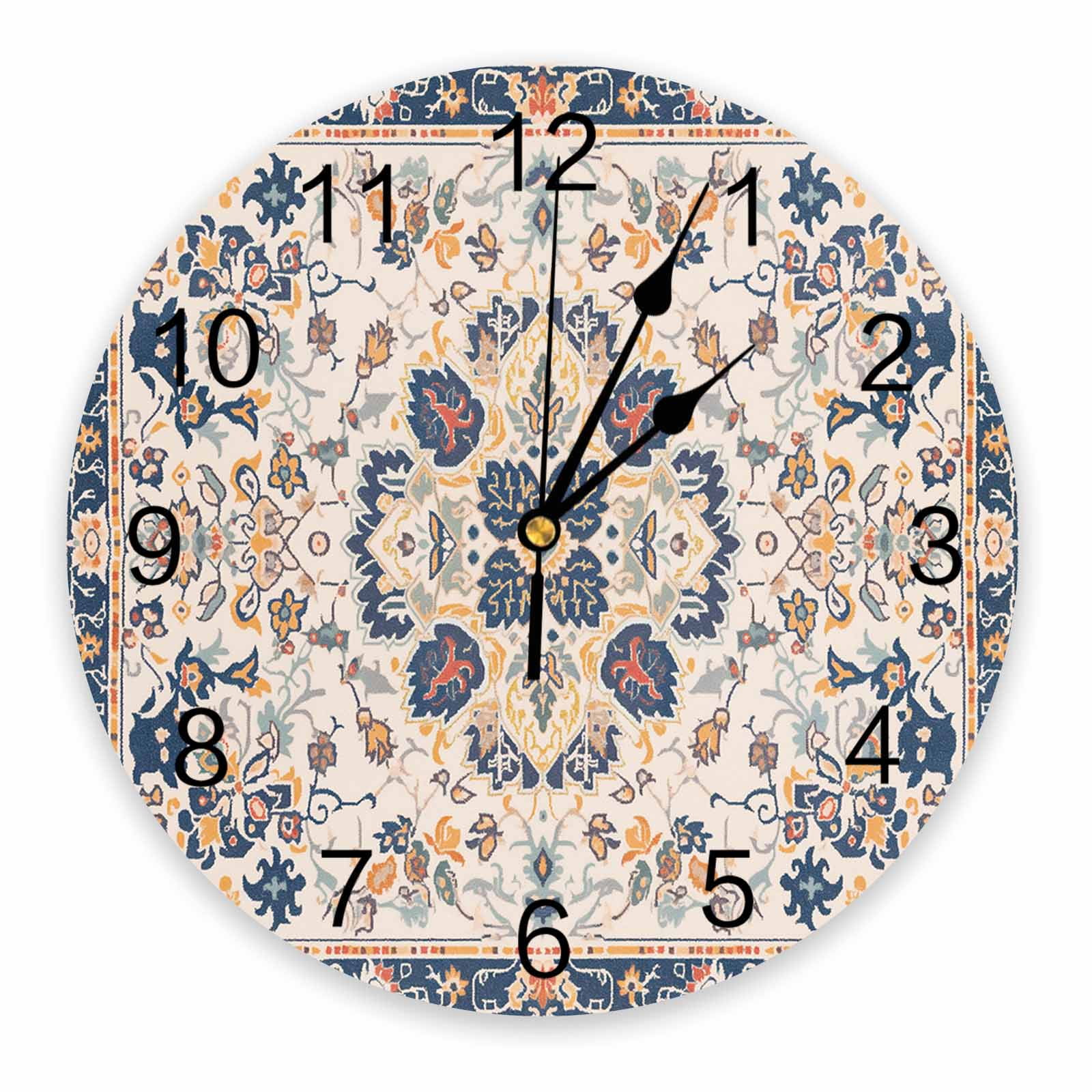 Ethnic Style Retro Persian Pattern PVC Wall Clock Bedroom ration Wall ...