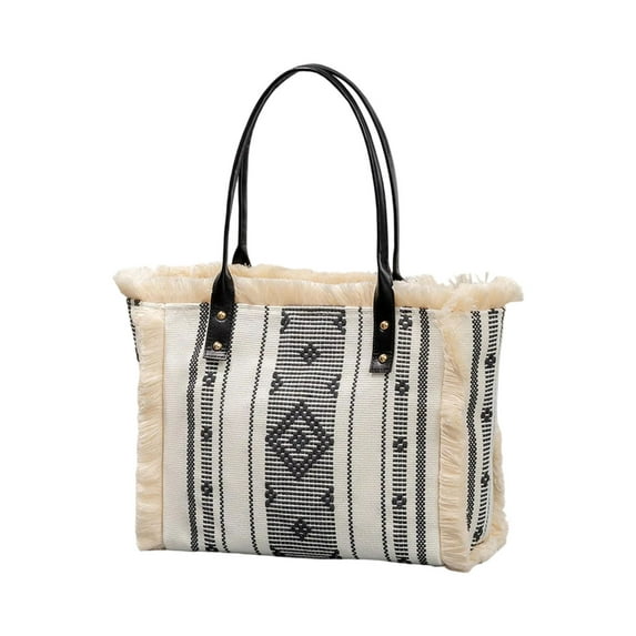 Ethnic Styles Beach Bag for Women and Girl Large Capacity Handbag All-Matching Canvas Bag ...