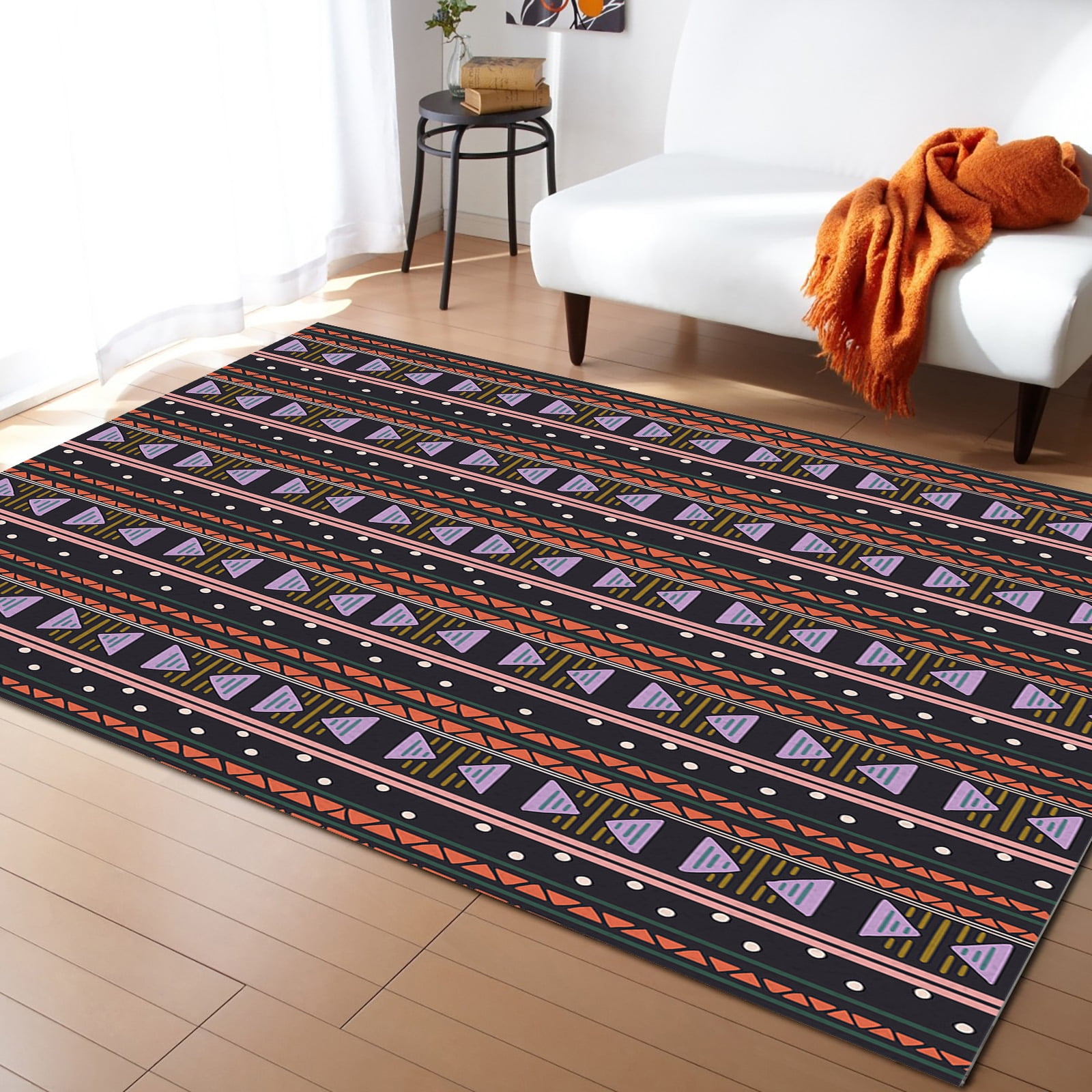Ethnic Symbols Texture Loop Arrow Carpet Area Rug Children's Room ...
