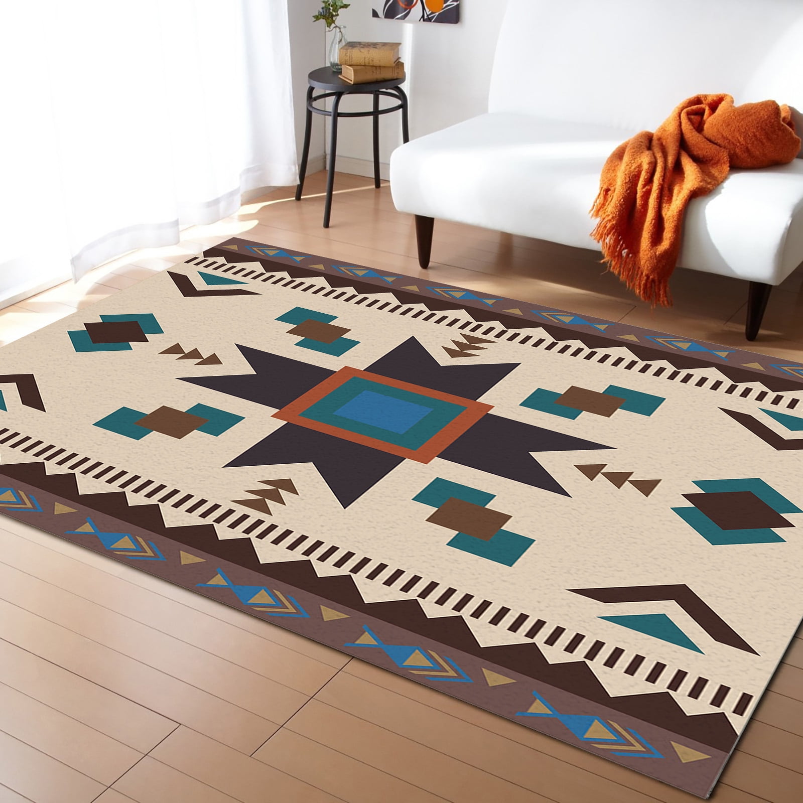 Ethnic Symbols Texture Loop Arrow Carpet Area Rug Children's Room ...