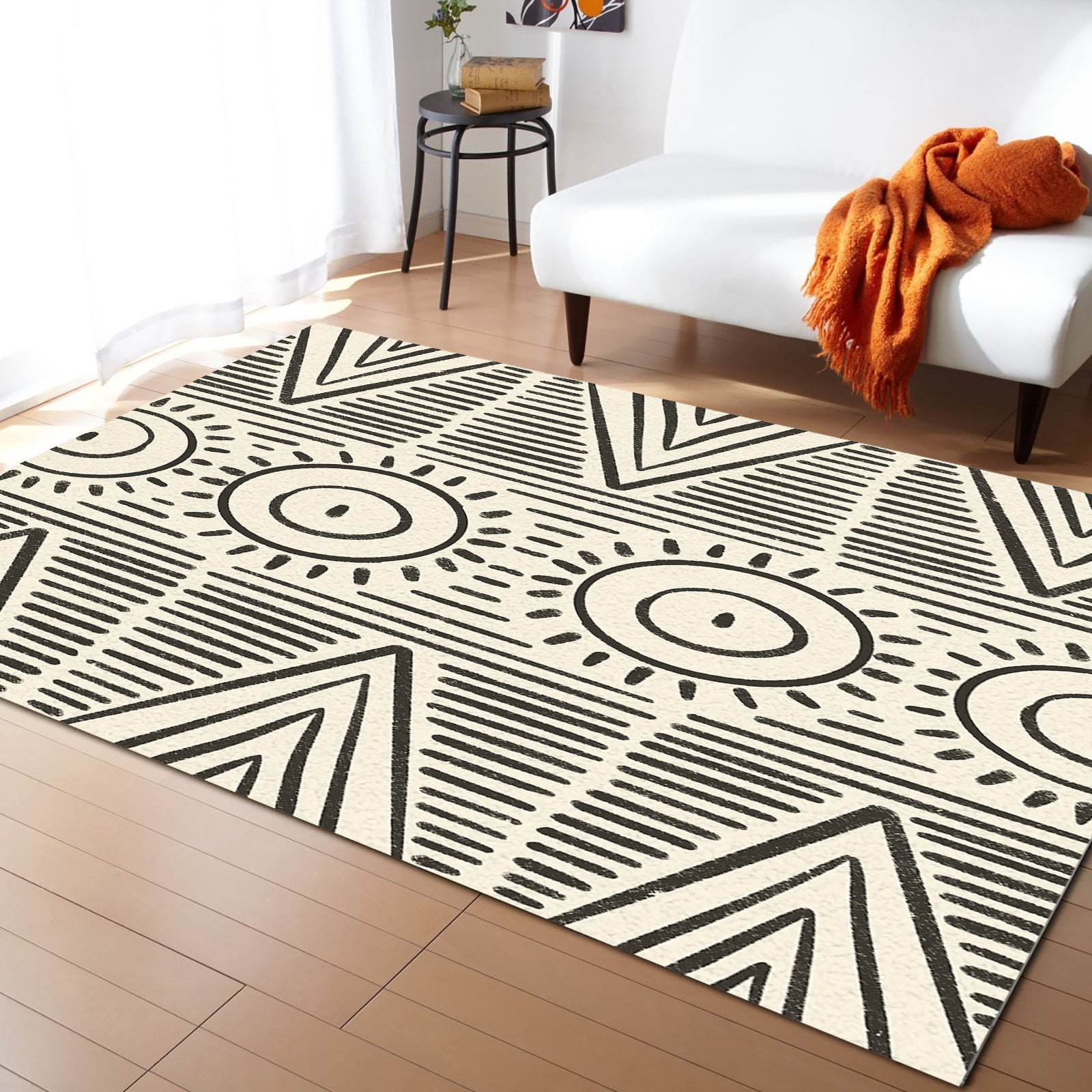 Ethnic Symbols Texture Loop Arrow Carpet Area Rug Children's Room ...