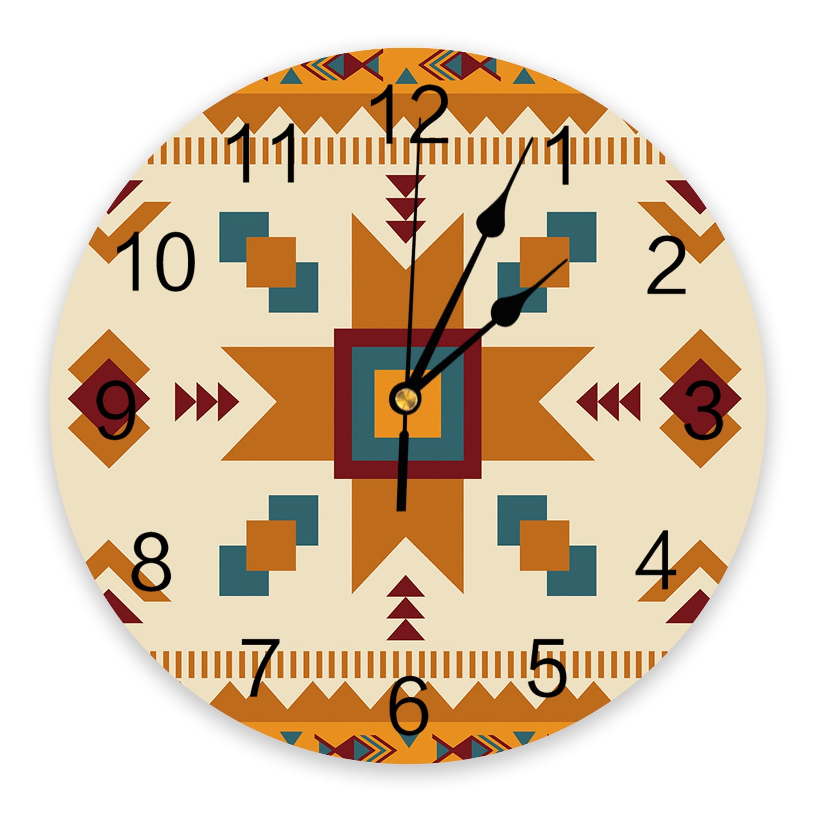 Ethnic Symbols Texture Loop Arrow PVC Wall Clocks Modern Home Wall r ...