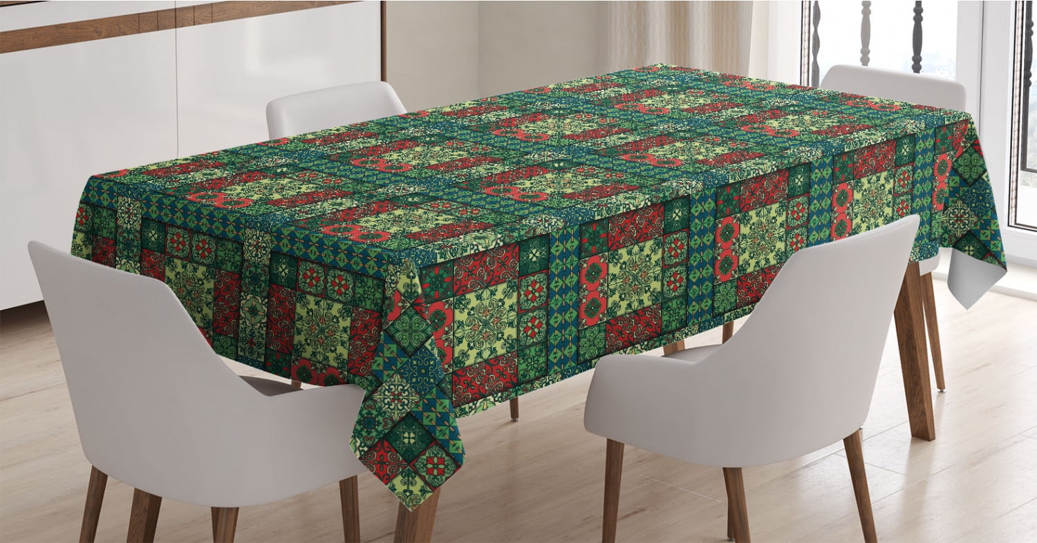 Ethnic Tablecloth, Portuguese Azulejo Ceramic Tiles Talavera Style ...