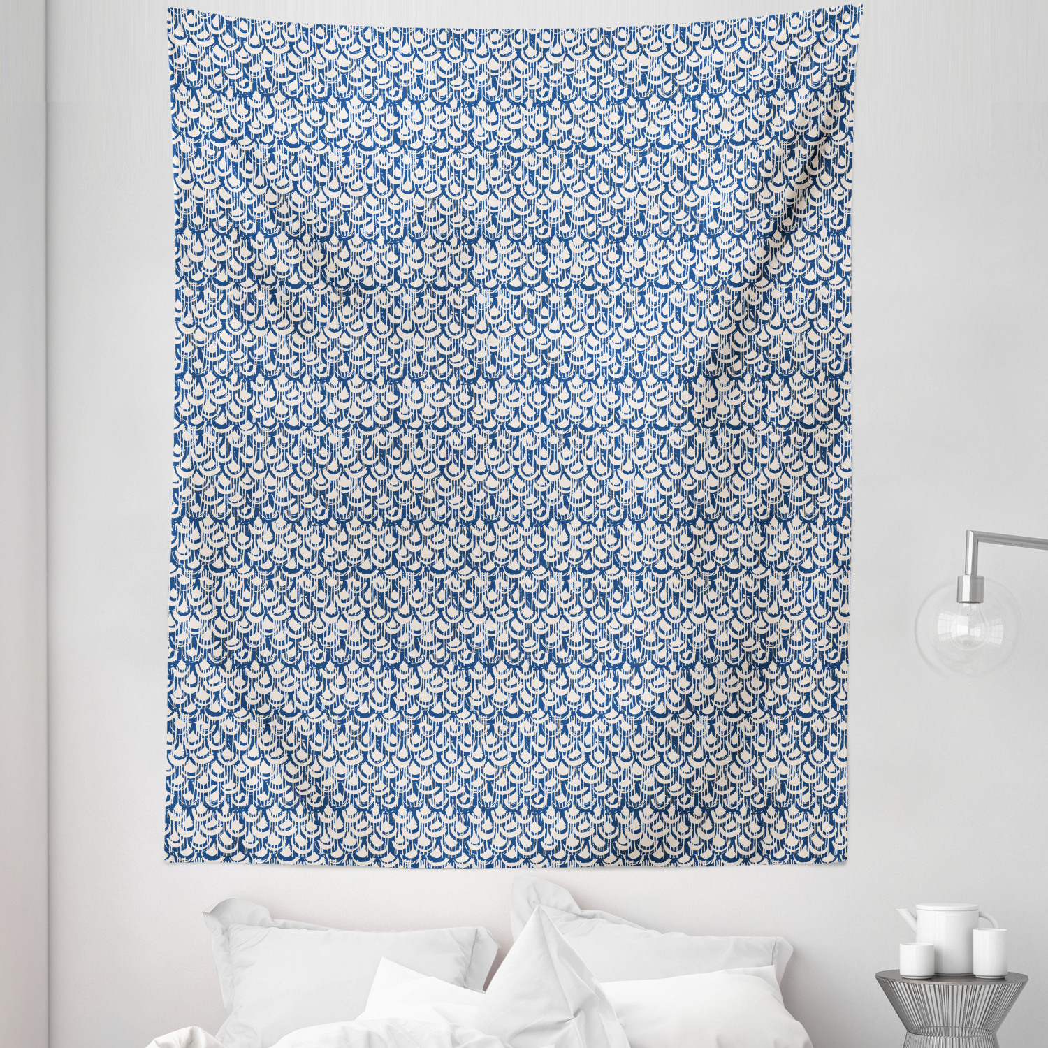 Ethnic Tapestry, Far Eastern Scales Messy Curves with Vertical Stripes ...