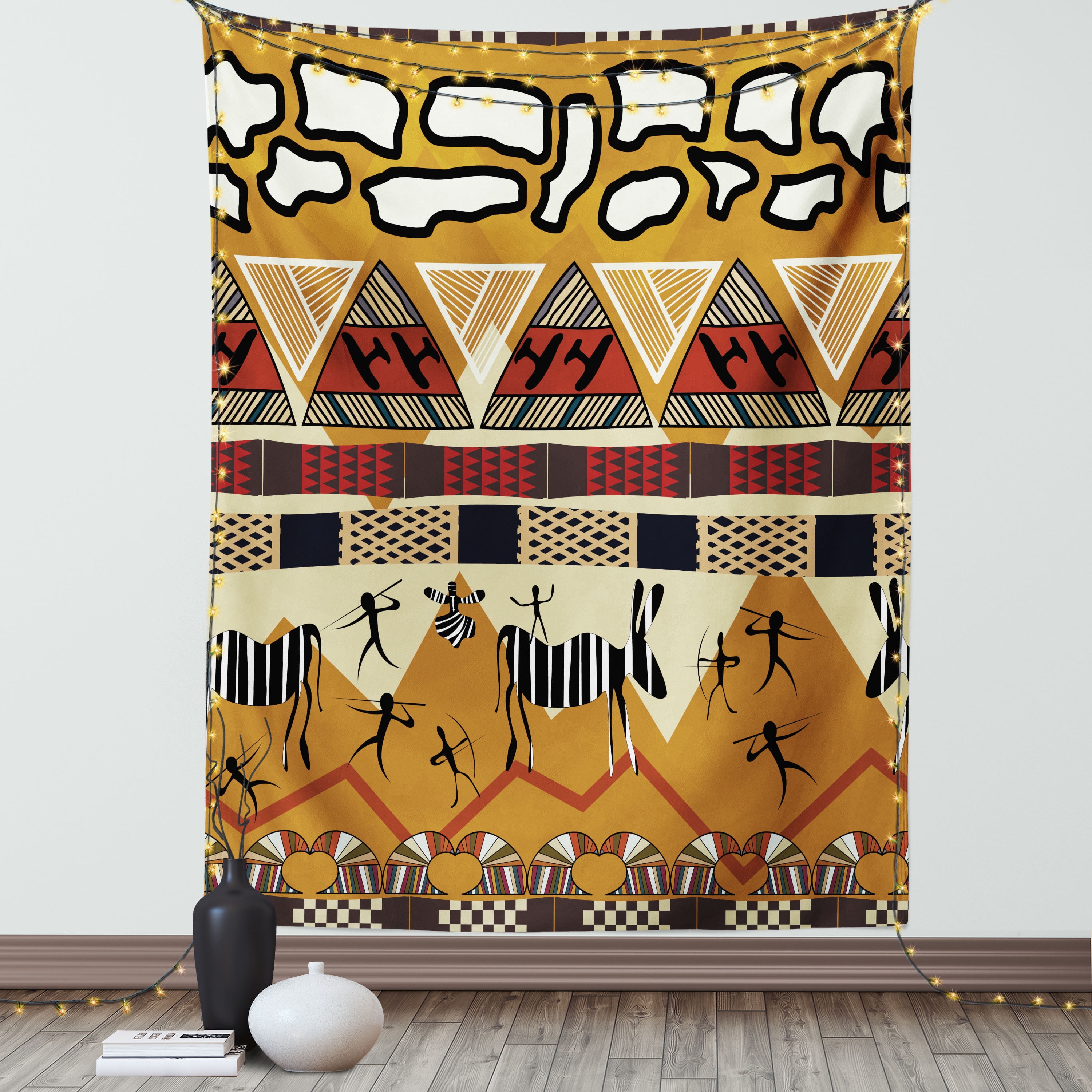 Ethnic Tapestry, Tribal Ethnic Style Hunting Zebra Illustration ...