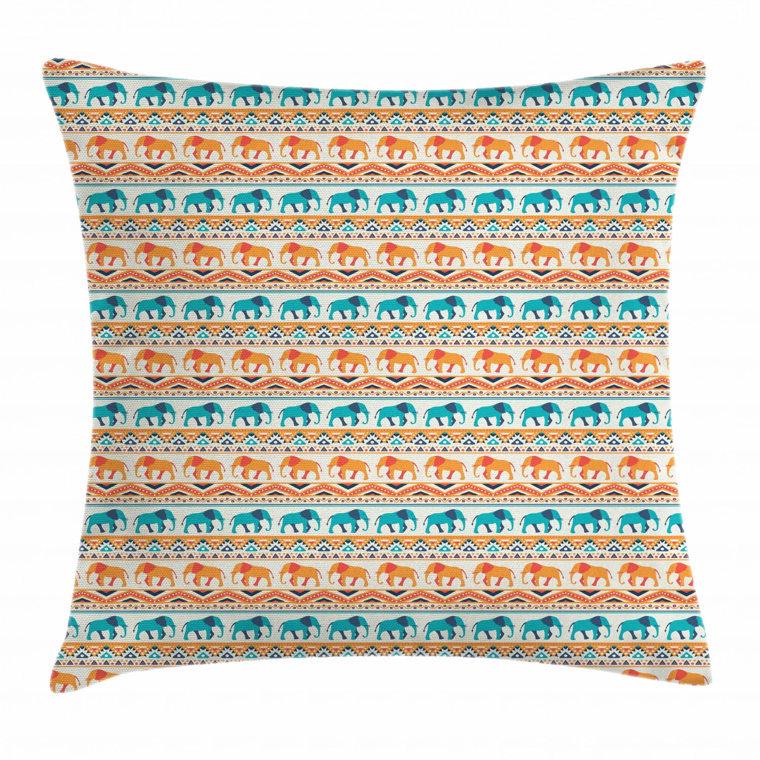 Ethnic Throw Pillow Cushion Cover, Colorful Native Tribal Composition ...