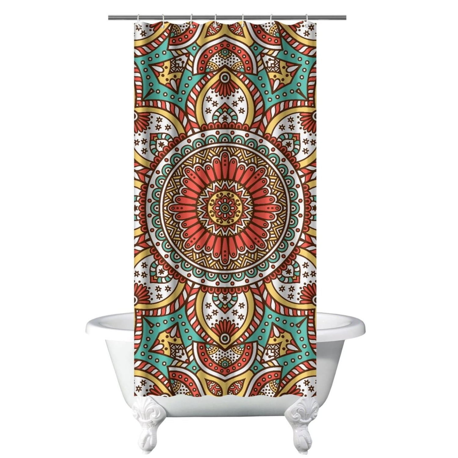 Ethnic Traditional Folk Mandala Shower Curtain 36" x 72" Waterproof ...