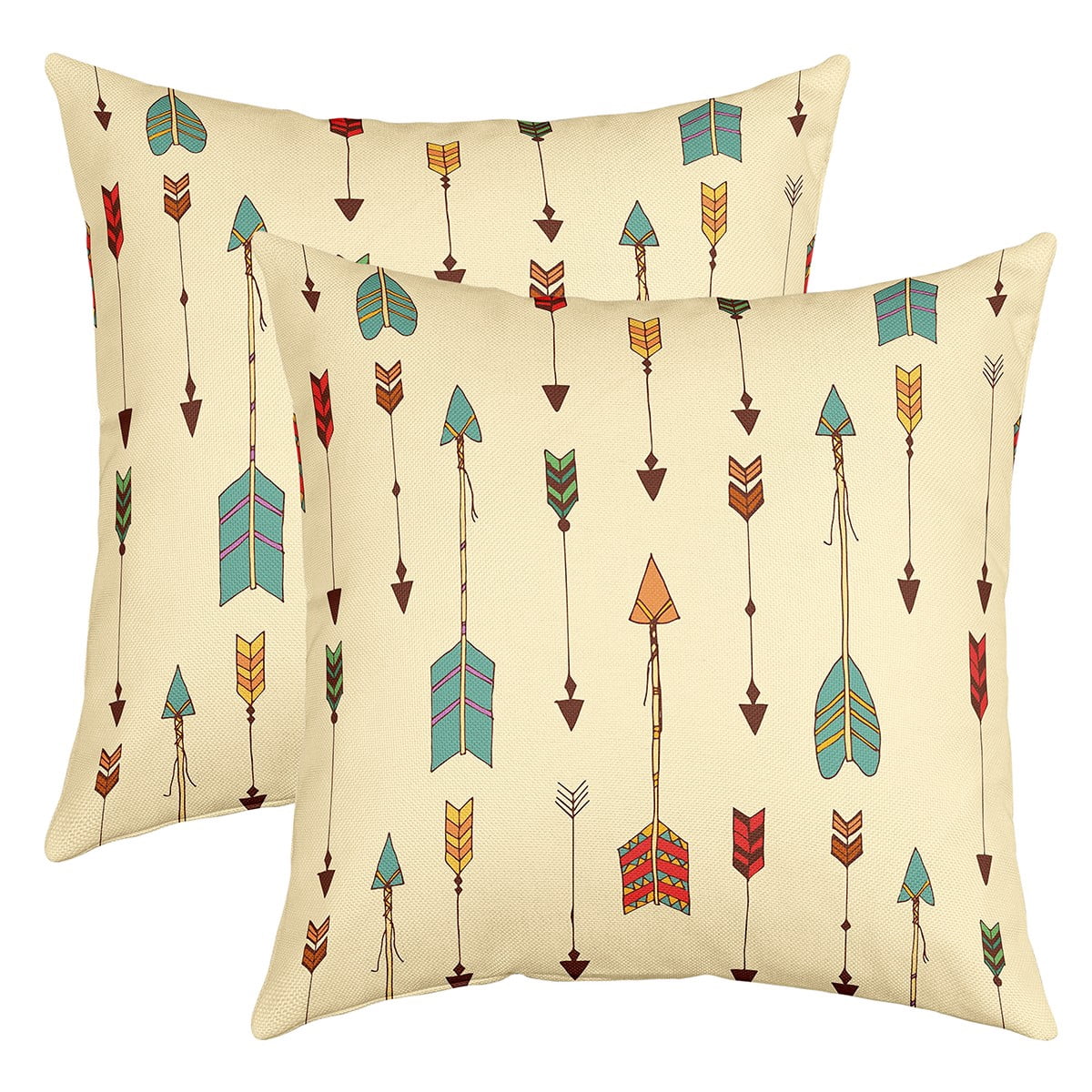 Ethnic Tribal Arrow Cushion Covers 16x16 inch set of 2,Watercolor ...