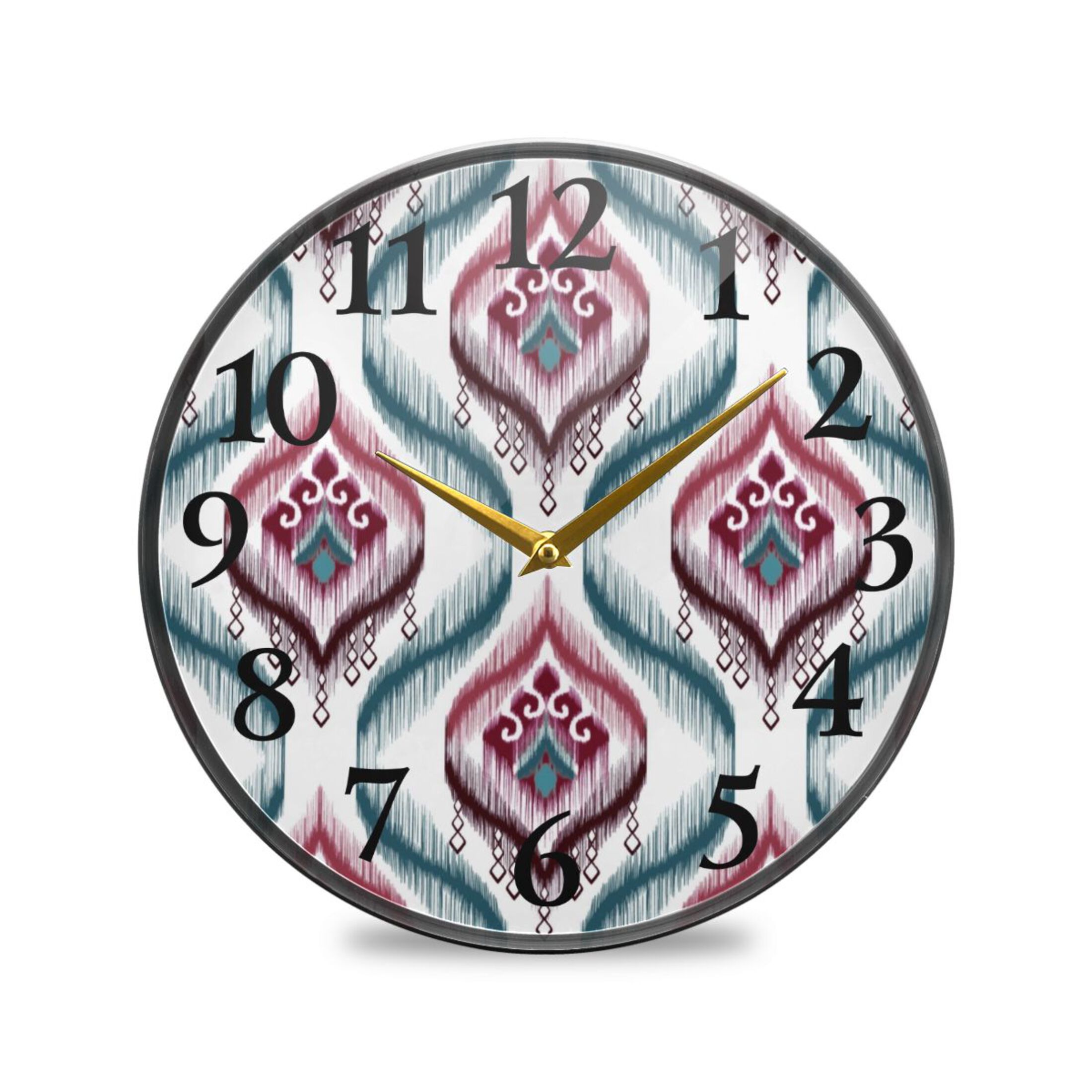 Ethnic Tribal Boho Mandala Wall Clocks Battery Operated 9.5 Inch Round ...