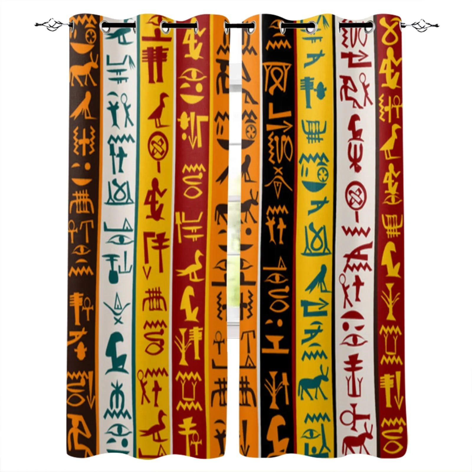 Ethnic Tribal Geometric Pattern Window Curtain For Living Room Bedroom ...