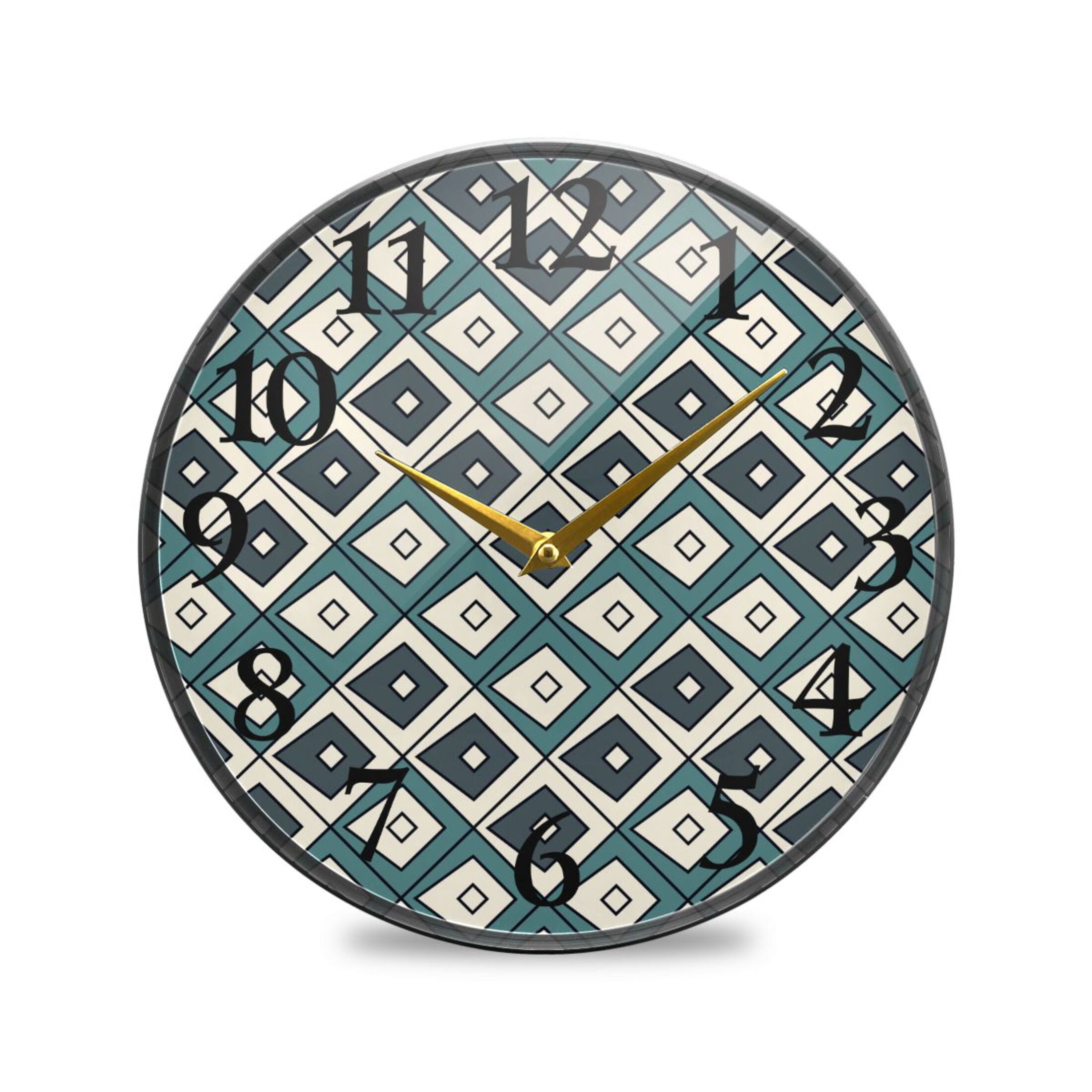 Ethnic Tribal Geometric Wall Clocks Battery Operated 11.9 Inch Round ...