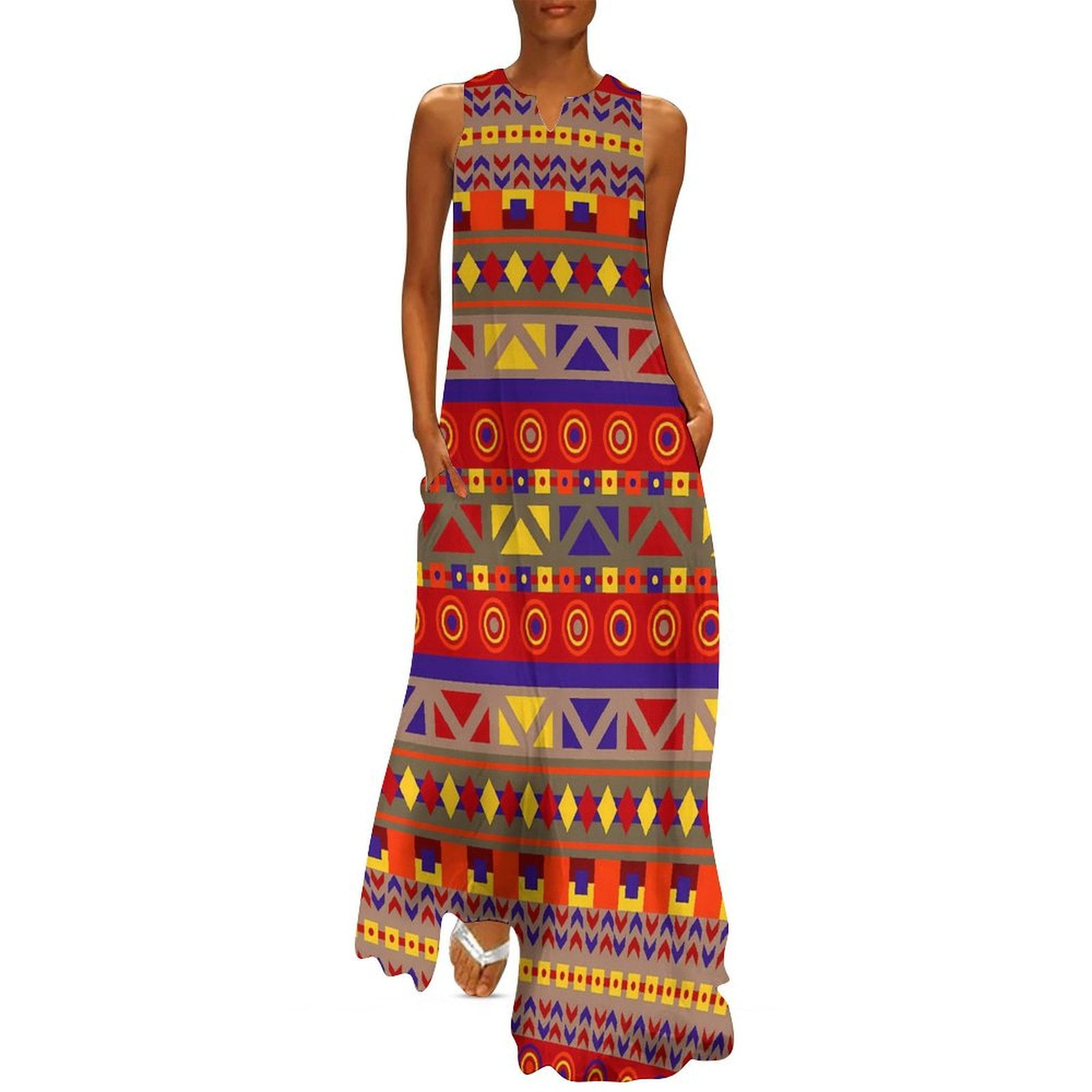 Ethnic Tribal Icon Dress Patchwrok Print Night Club Maxi Dress ...