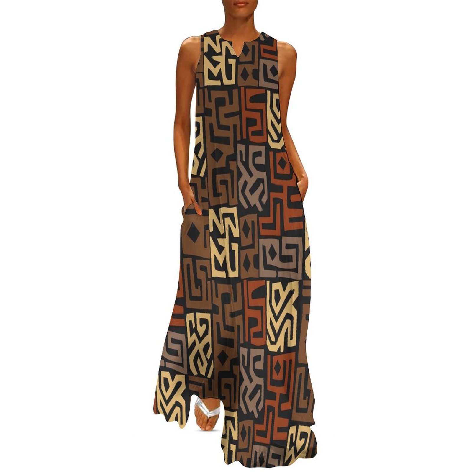 Ethnic Tribal Icon Dress Patchwrok Print Night Club Maxi Dress ...