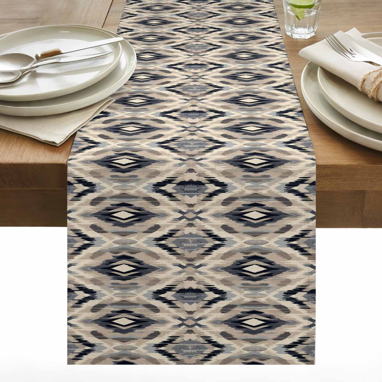 Ethnic Tribal Table Runner 13x120 inch Abstract Geometric Texture ...