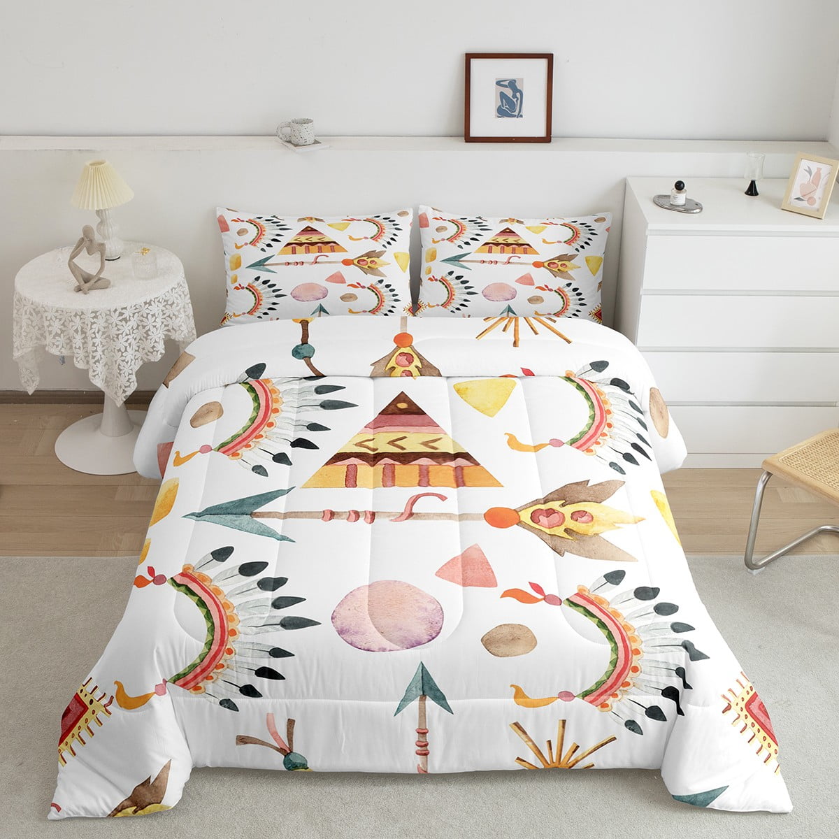 Ethnic Tribe Arrow Aztec Comforter Set King Exotic Bedding Set ...