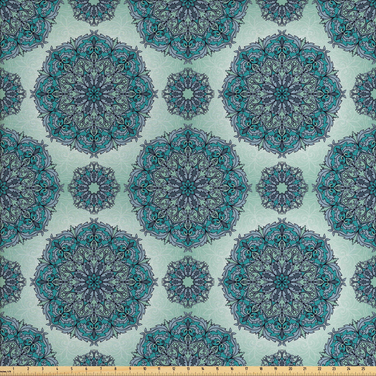 Ambesonne Ethnic Fabric by the Yard Upholstery, Jumble Medallion, 5 ...