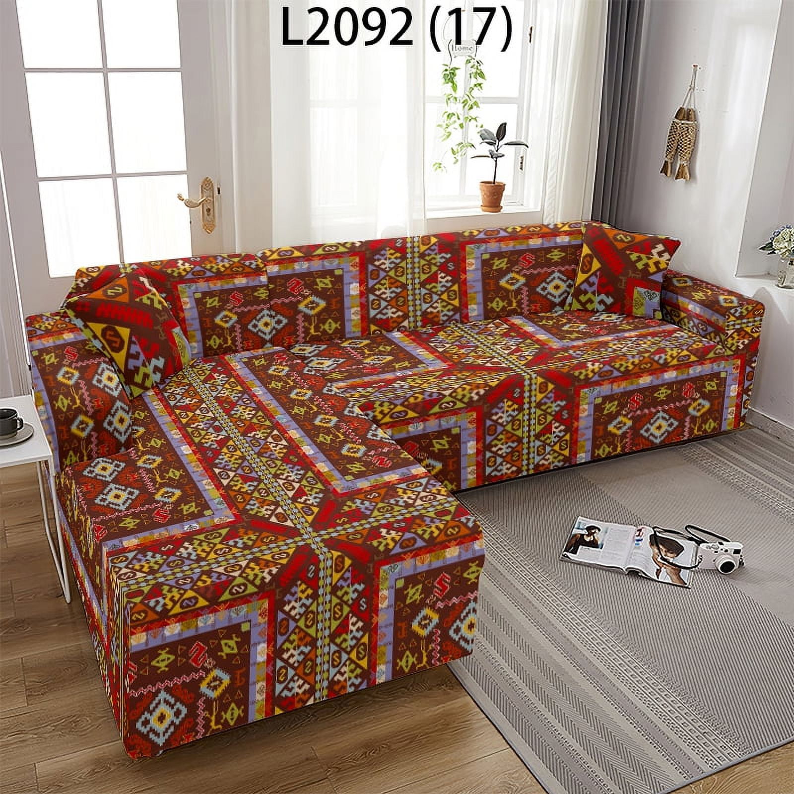 Ethnic Vintage Elastic Sofa Cover for Living Room Sofa Towel Mandala ...