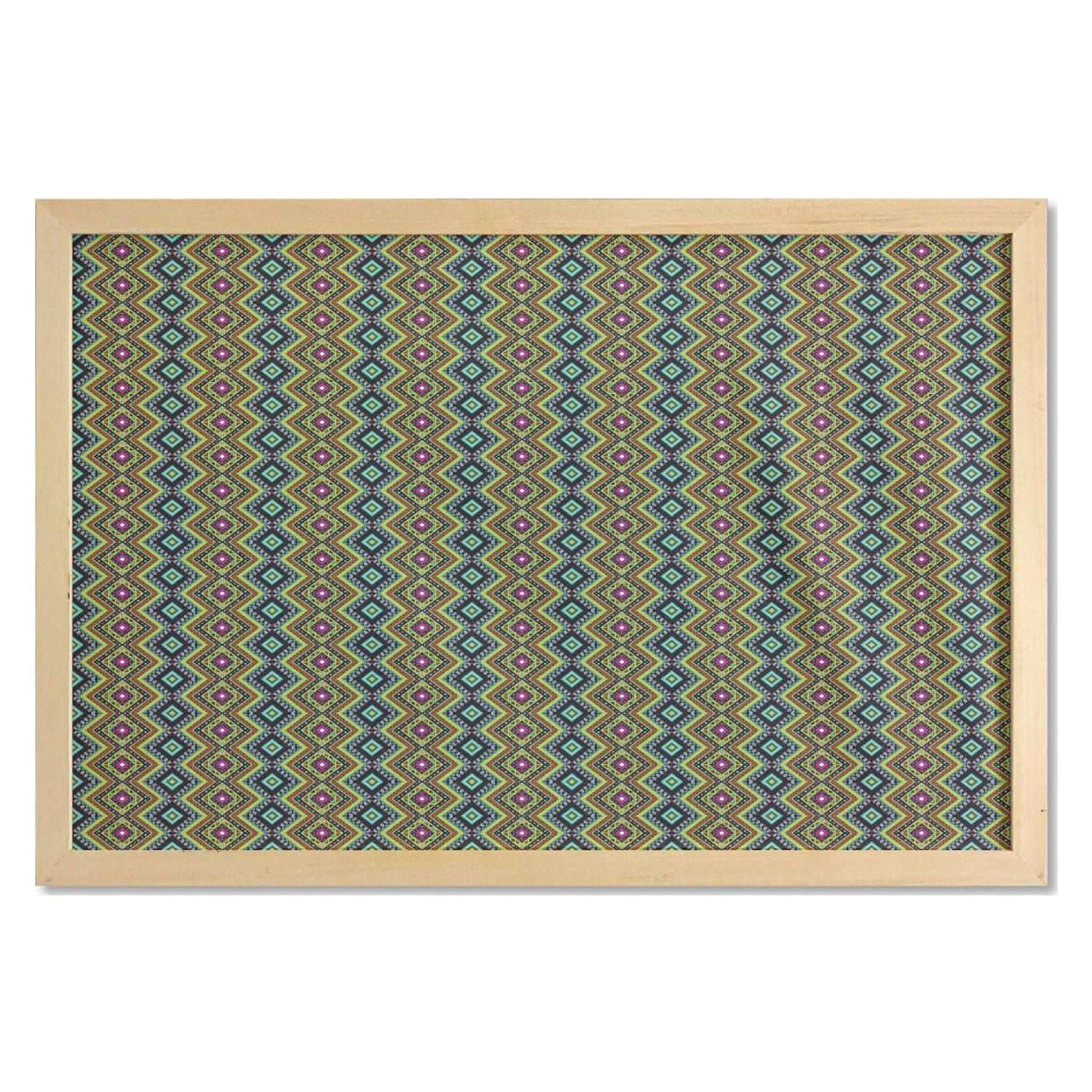 Ethnic Wall Art with Frame, Geometric Folklore Ornament in Mexican ...