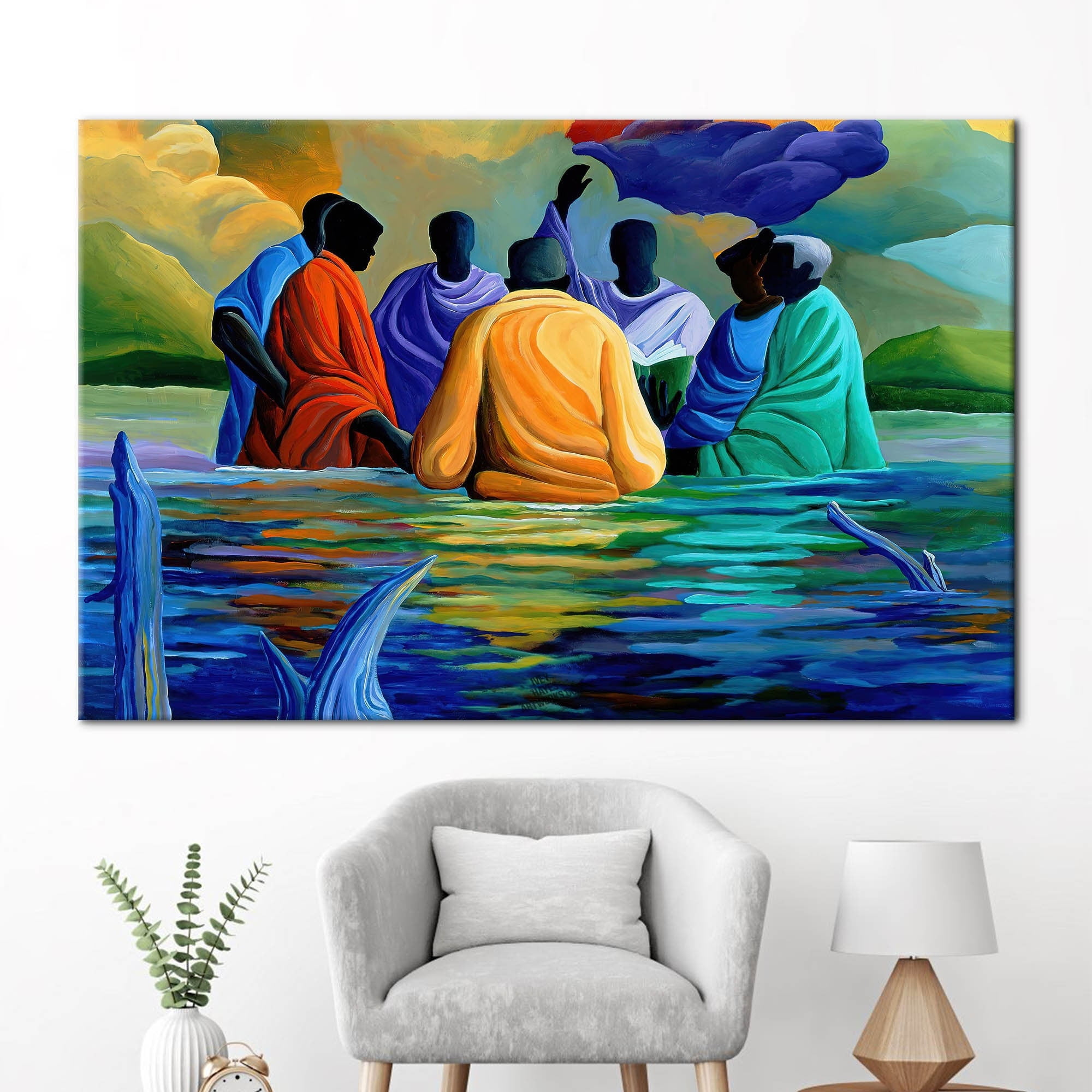 Ethnic Wall Decor, African Canvas, Abstract Printed, Baptism Printed ...