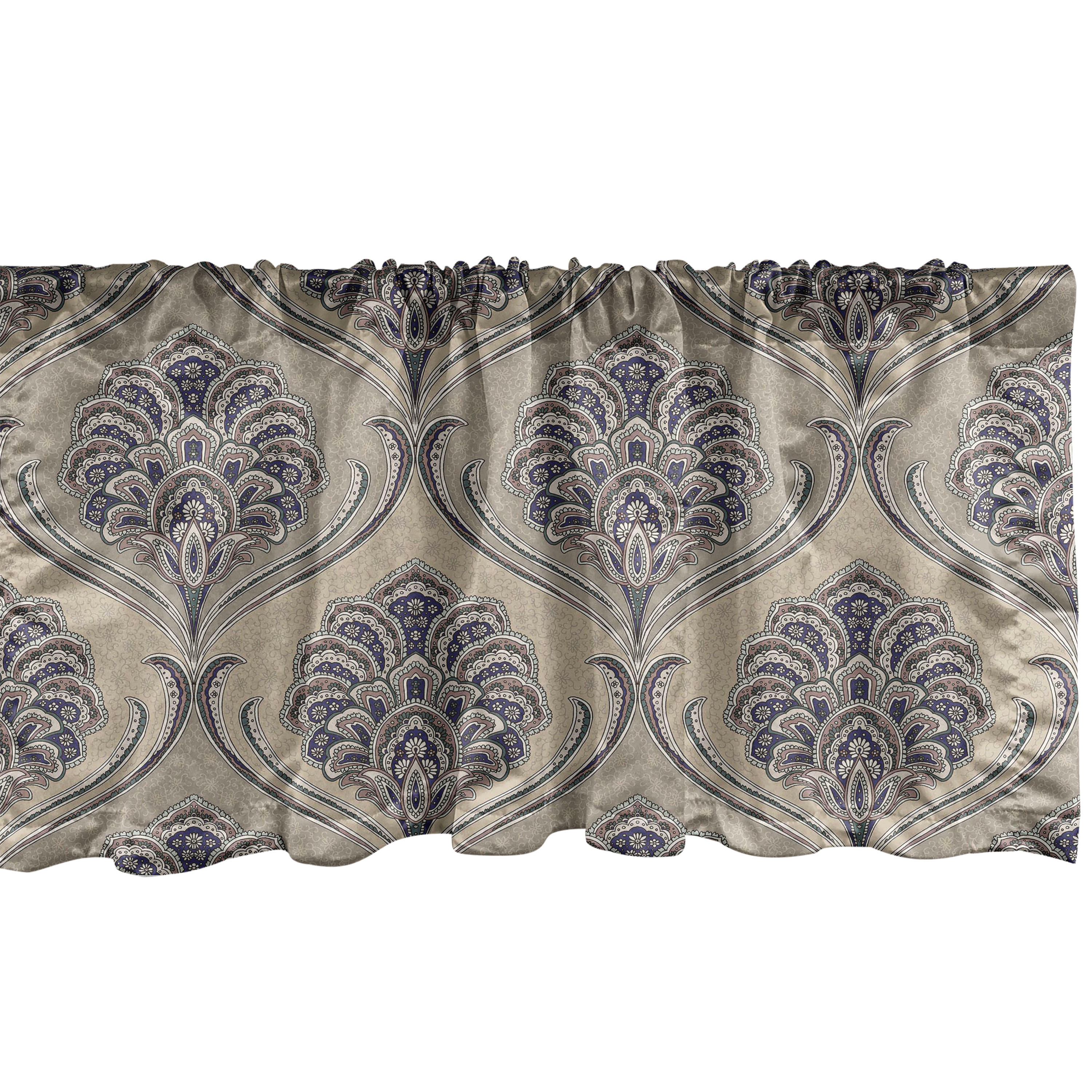 Ethnic Window Valance, Oriental Theme Blossom Like Illustration Pattern ...
