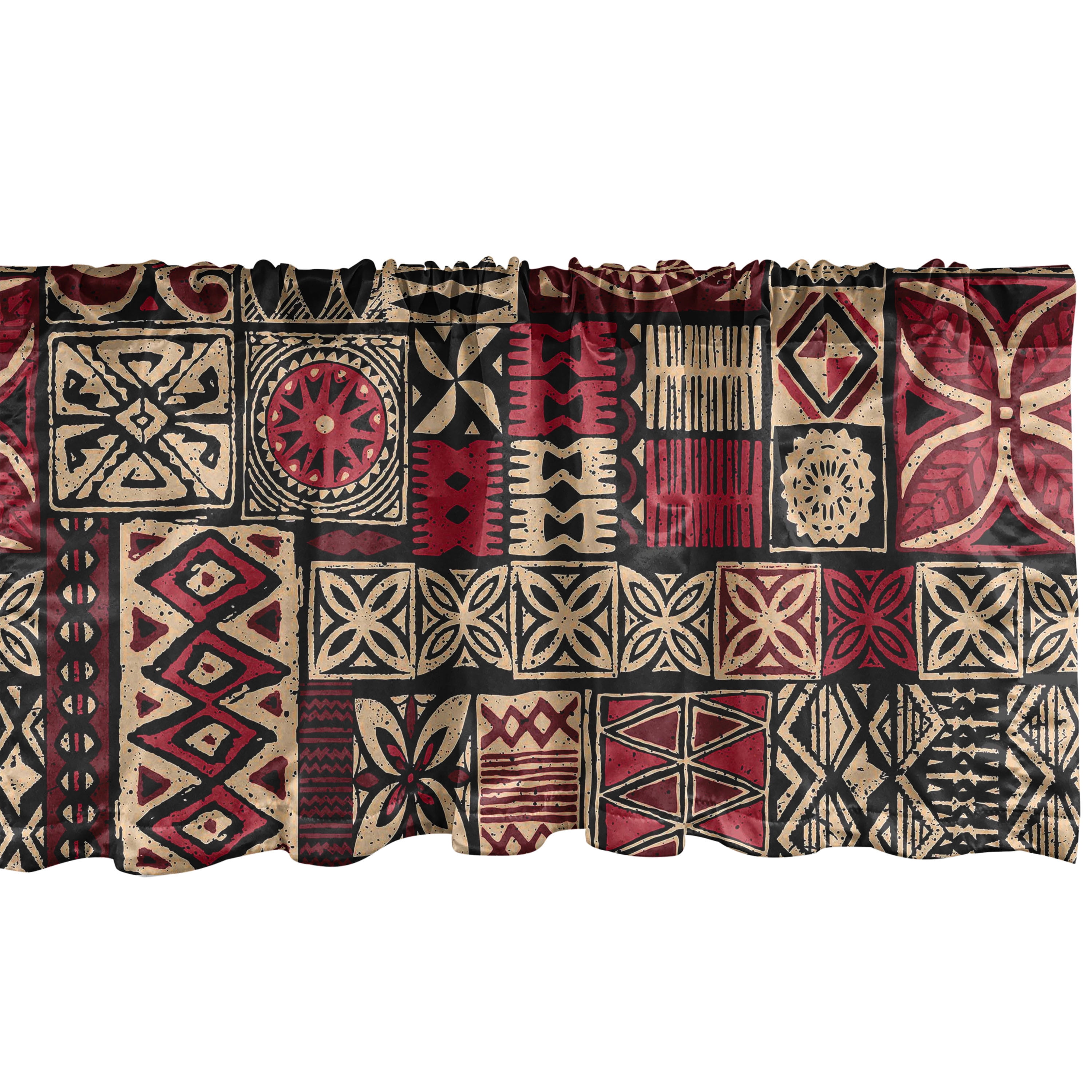 Ethnic Window Valance, Oriental Traditional Style Floral Drawing Forms ...