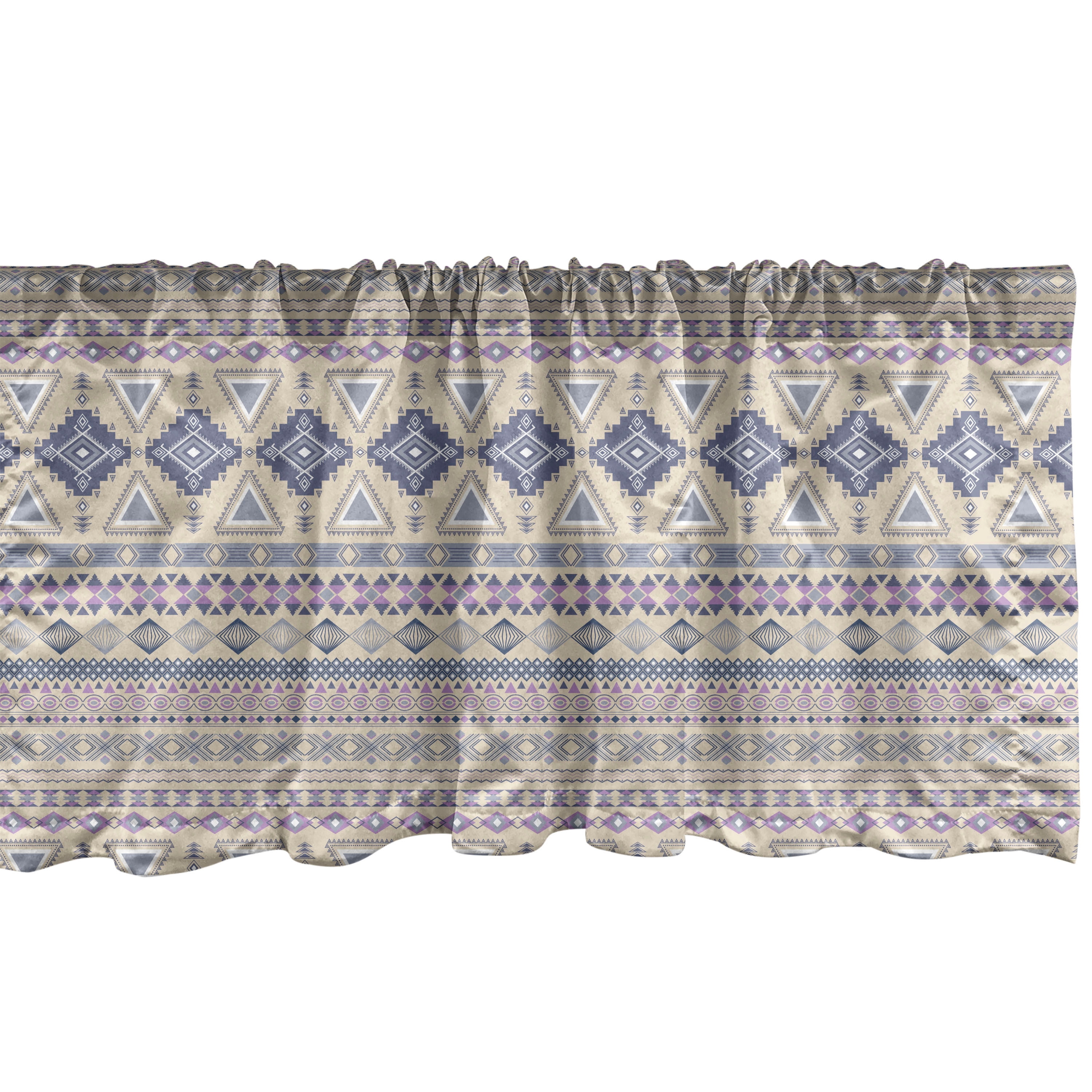 Ambesonne Ethnic Valance Pack of 2, Ornate Motif, 42"X12", Eggshell and ...