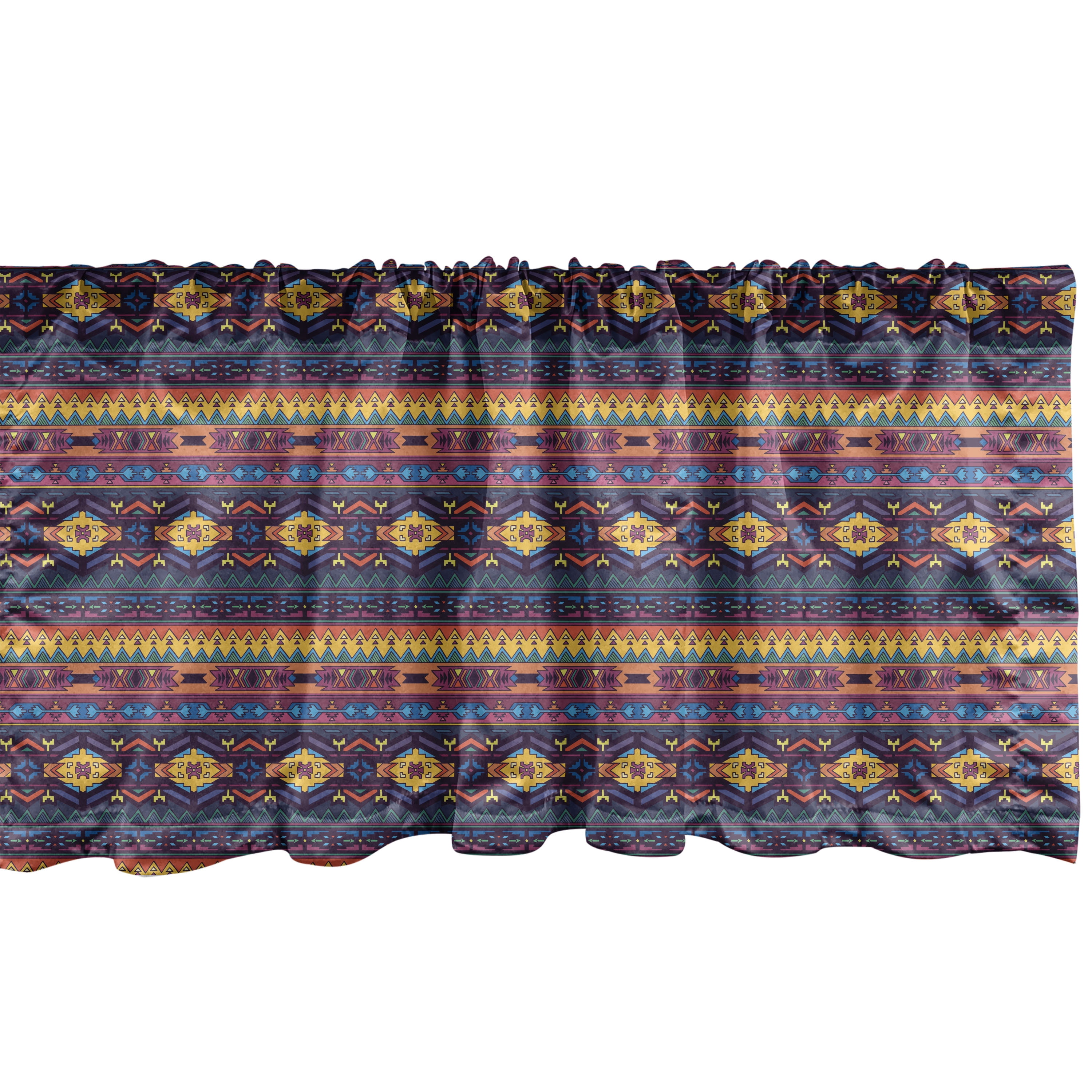 Ethnic Window Valance Pack of 2, Inspired Repeating Folkloric Pattern ...