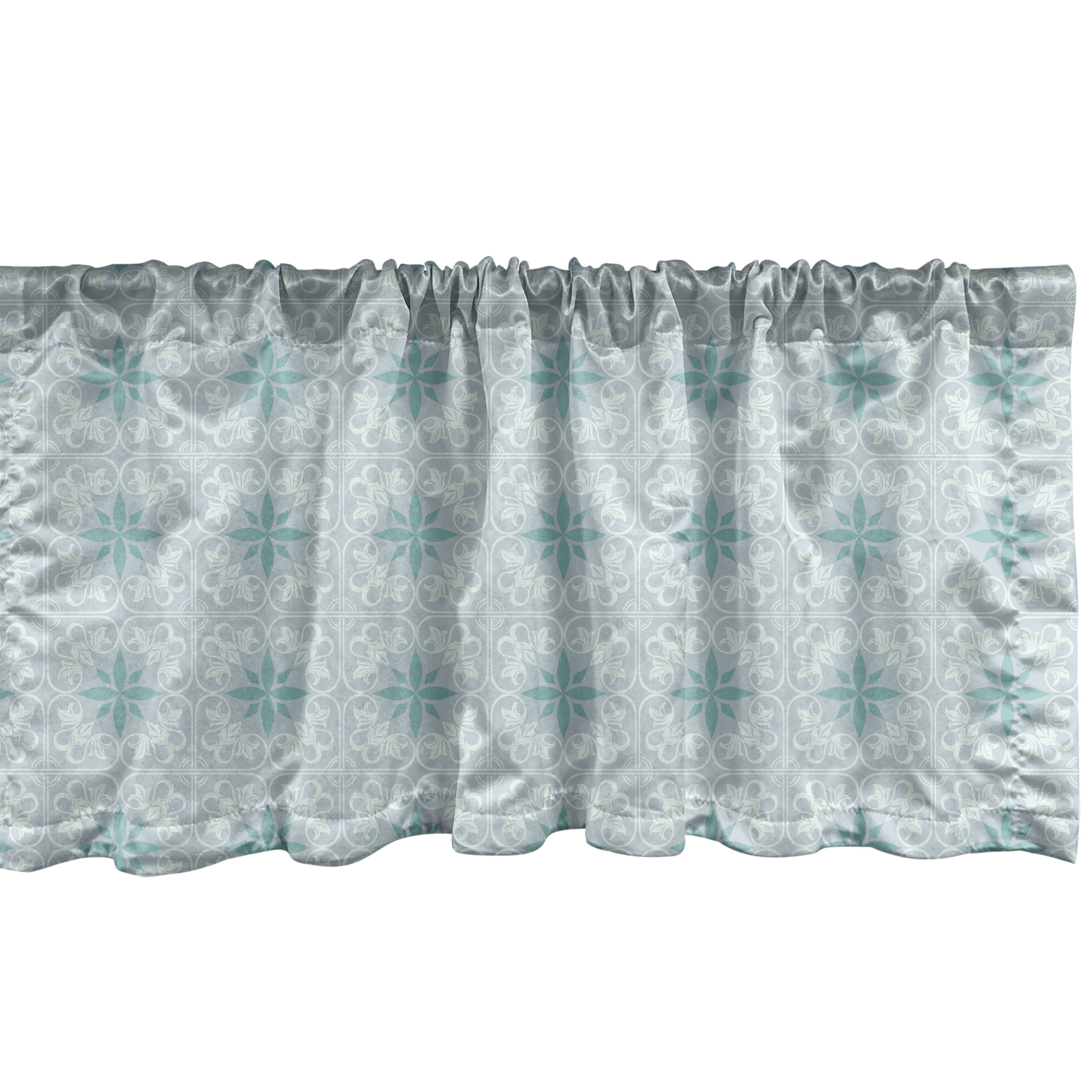 Ethnic Window Valance Pack of 2, Ornamental Nature Tone Leafy Motifs in ...