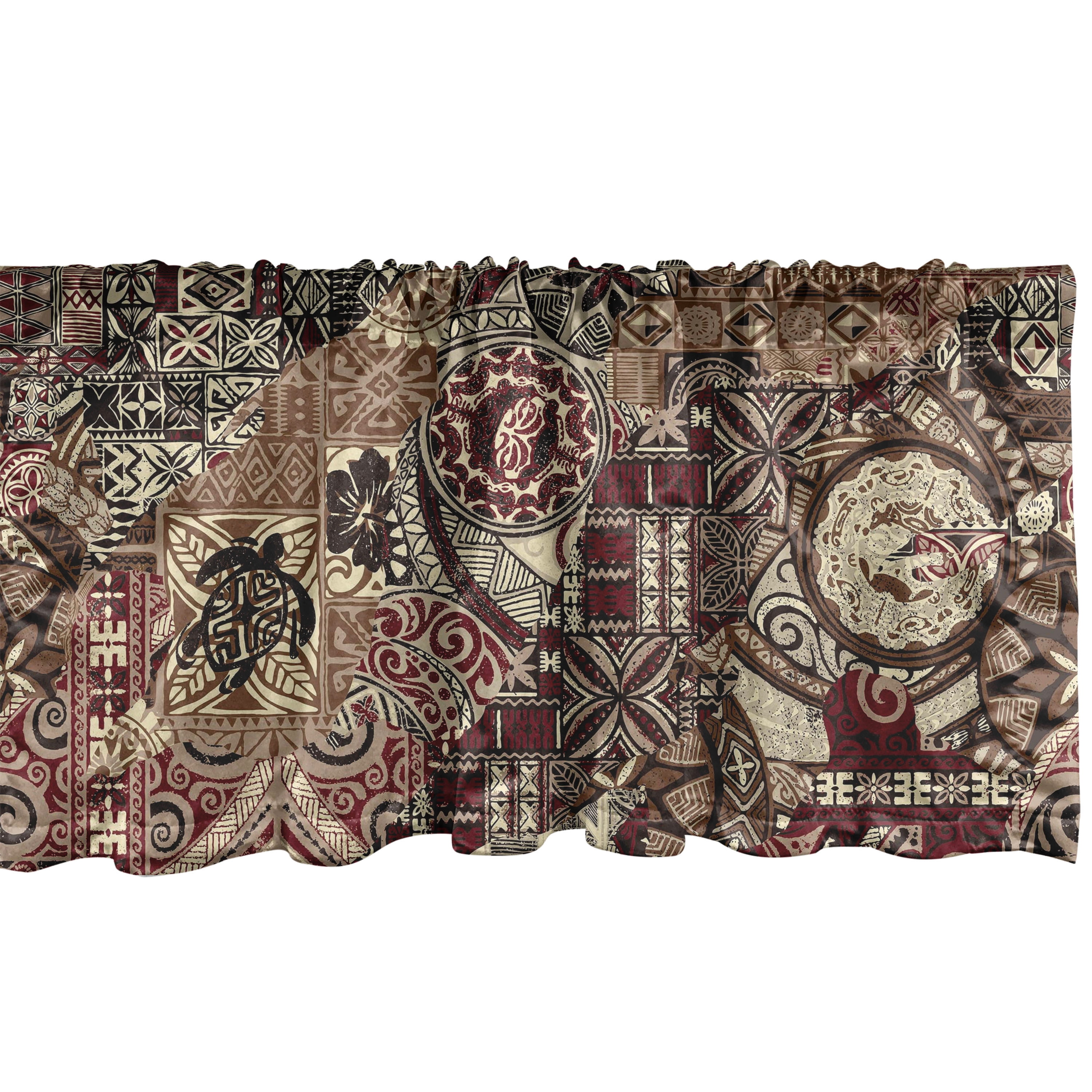 Ethnic Window Valance, Traditional Artwork of Bohemian Style Blooms ...