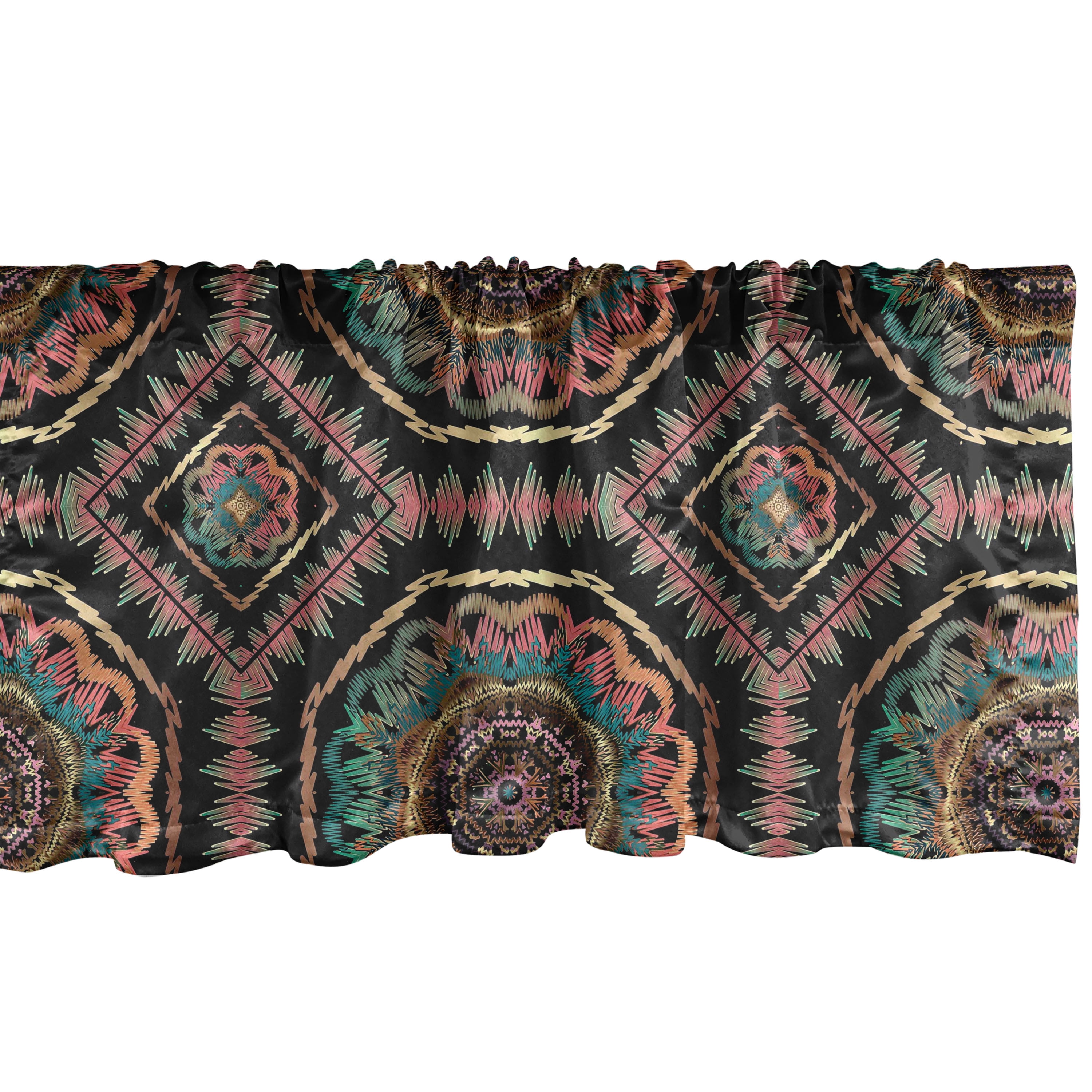 Ethnic Window Valance, Traditional Style Blossom Inspired Chevron ...