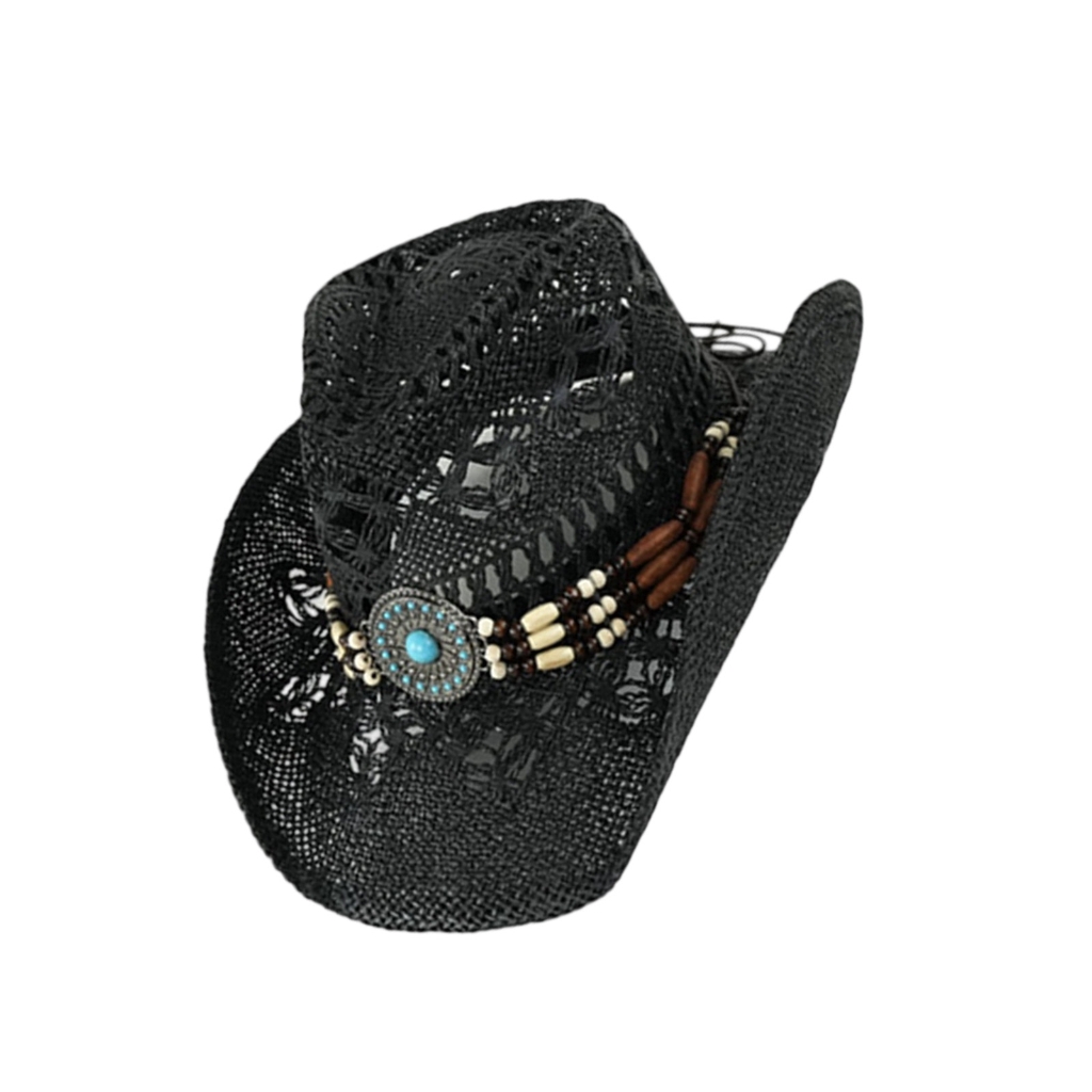 Ethnic Woven Straw Sun Hat Wide Brims Design Western Costume Headwear ...