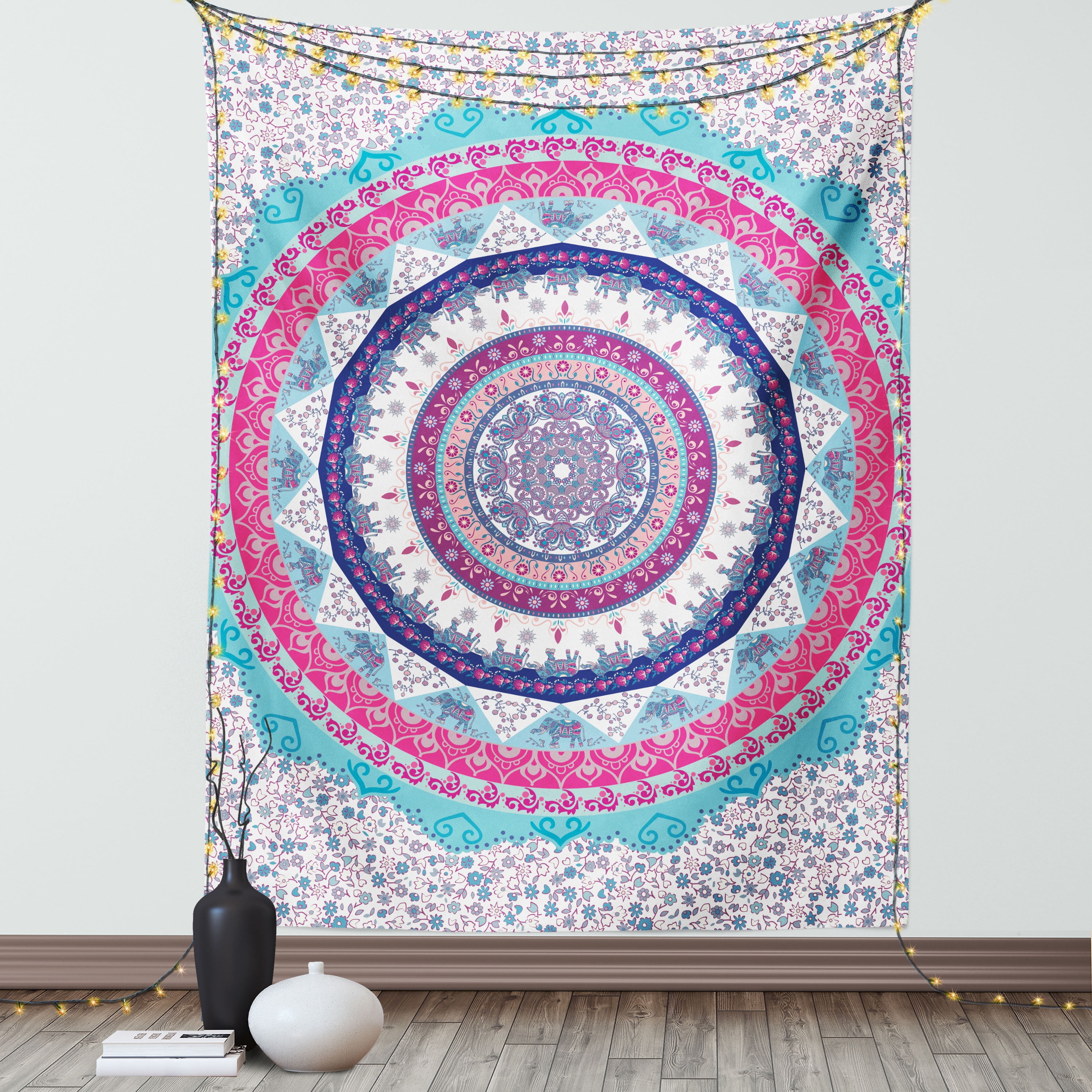 Ethnic Zen Circle Pattern Tapestry Wall Hanging for Living Room Bedroom ...