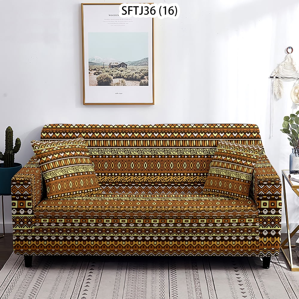 Ethnic pattern Sofa Cover Dustproof Chaise Longue Elastic Texture Sofa ...