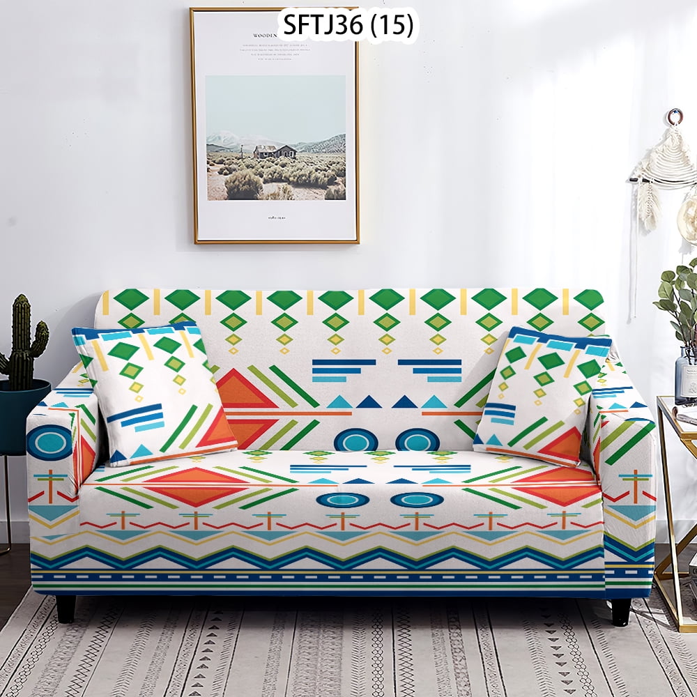 Ethnic pattern Sofa Cover Dustproof Chaise Longue Elastic Texture Sofa ...