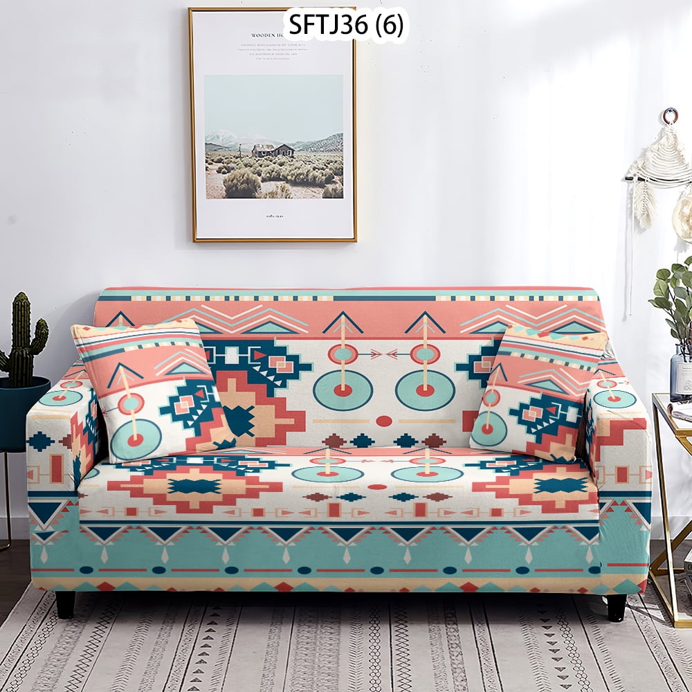 Ethnic pattern Sofa Cover Dustproof Chaise Longue Elastic Texture Sofa ...