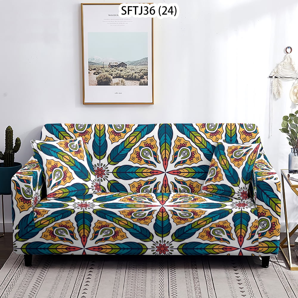 Ethnic pattern Sofa Cover Dustproof Chaise Longue Elastic Texture Sofa ...