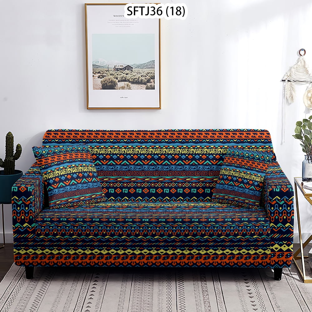 Ethnic pattern Sofa Cover Dustproof Chaise Longue Elastic Texture Sofa ...