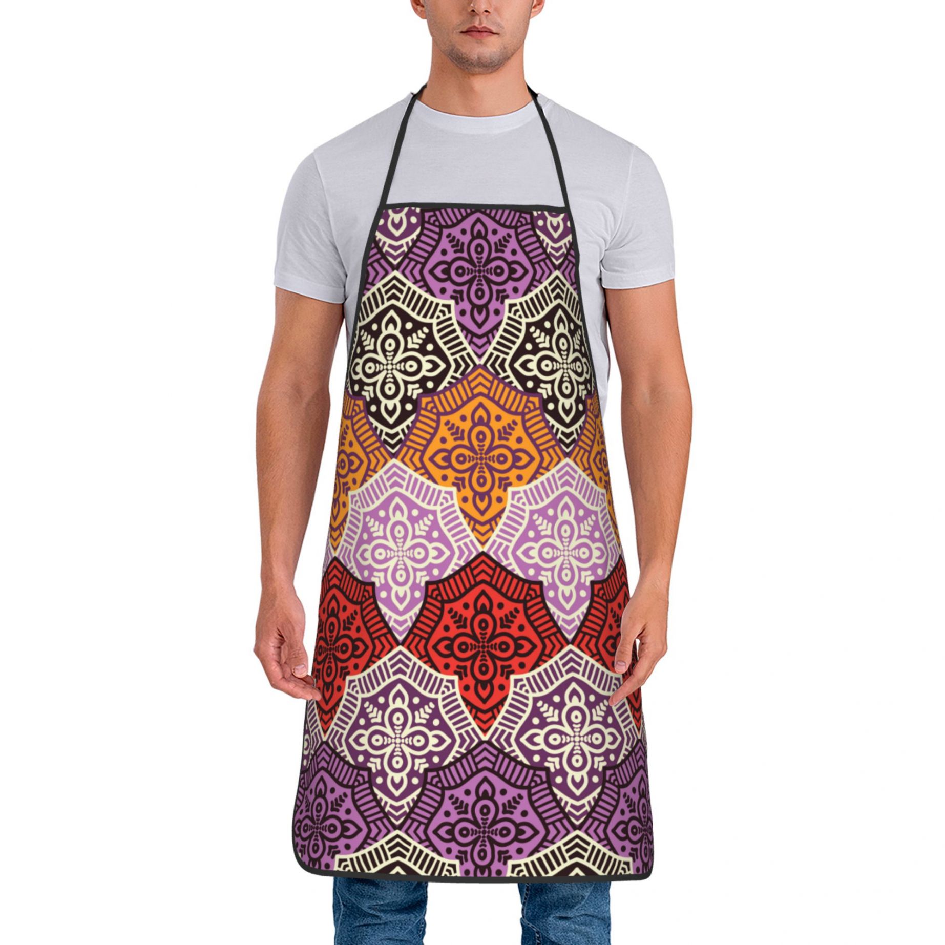 Ethnic pattern background (3) Aprons for Women Men Waterproof Apron ...