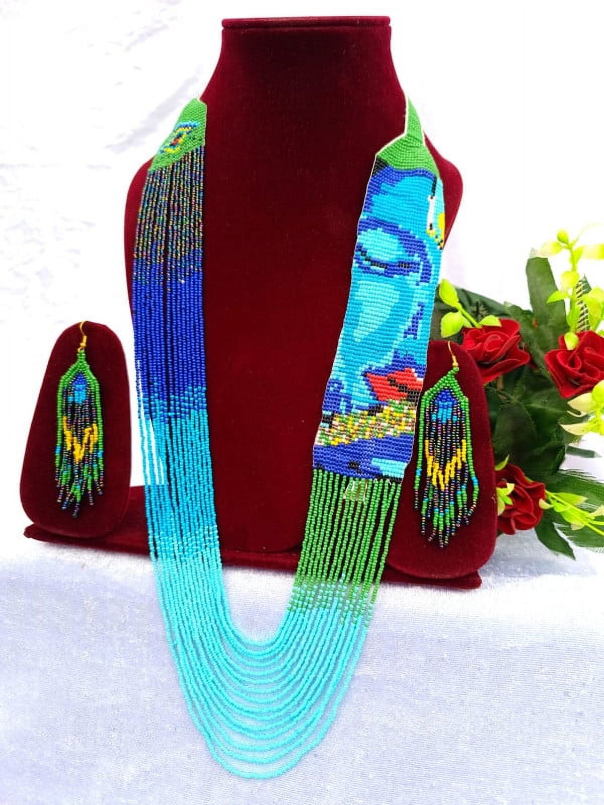 Ethnic woven beaded necklace/ Gerdan with national Ukrainian/ pattern ...