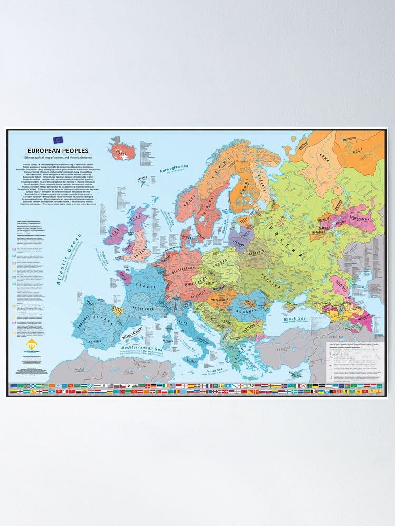 Ethnographic map of the peoples and regions of Europe (multilingual ...