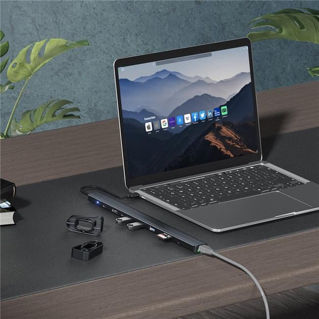 Ethos 10-in-1 USB C Hub New Type-C Expansion Adapter - Walmart.com