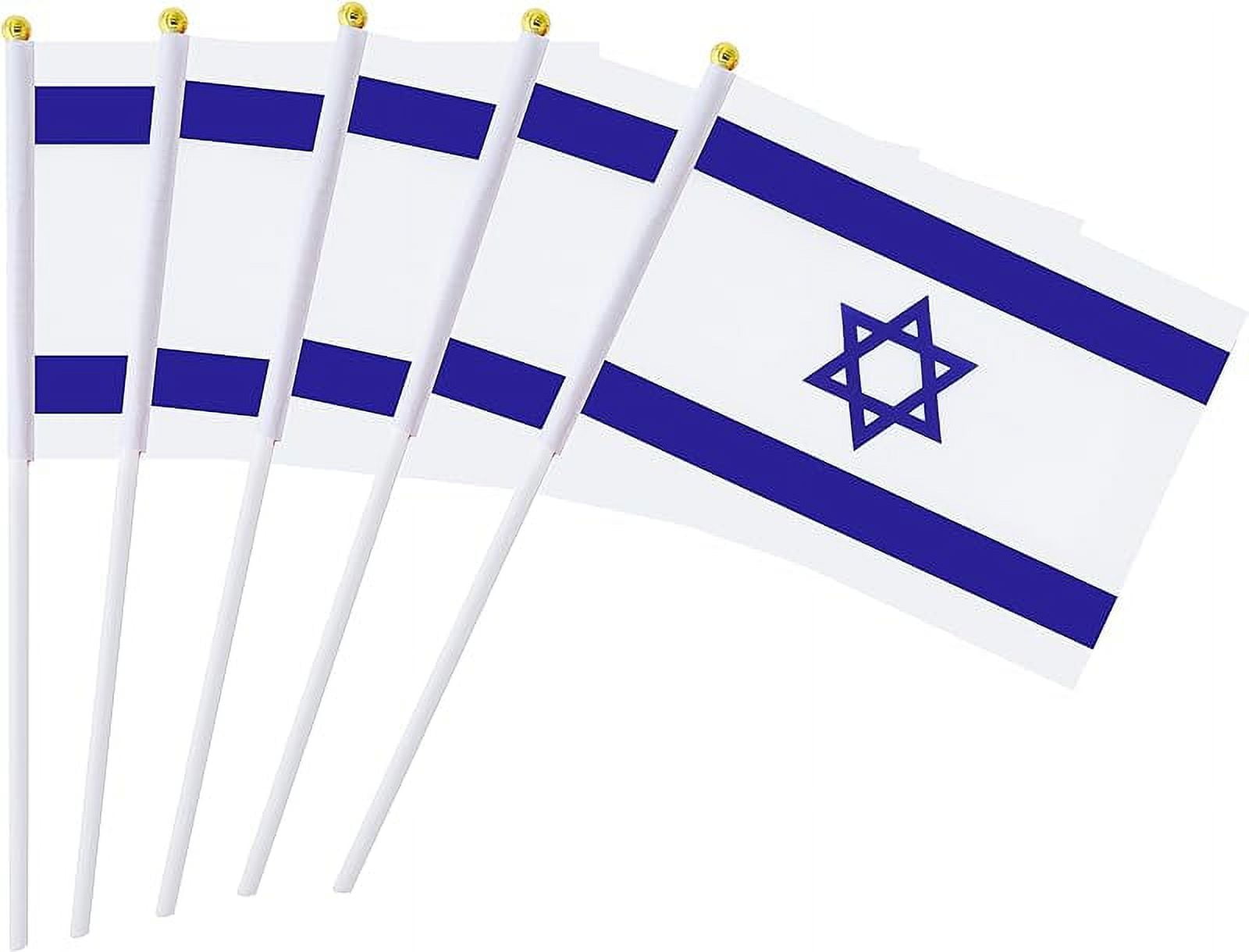 Ethyie 25 Pack Hand Held Small Mini Flag Israel Flag Israeli Flag Stick ...