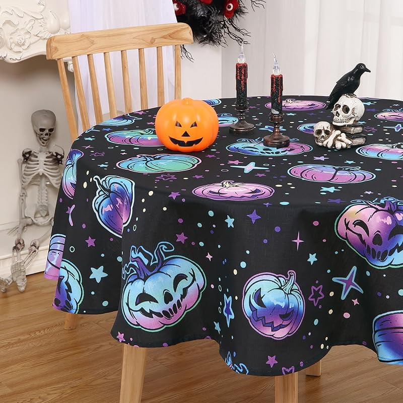 Ethyie Halloween Tablecloth, Spider Web and Pumpkin Table Cloth, Bat ...