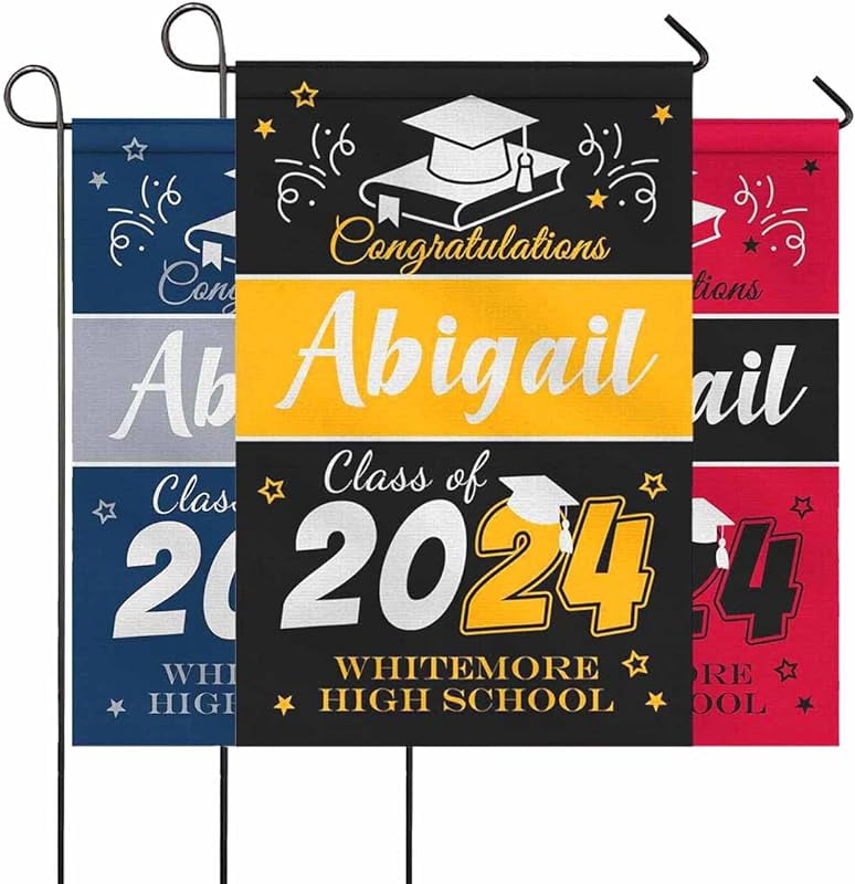 Ethyie Personalized Graduation Garden Flag Custom Class of 2024 Gifts ...