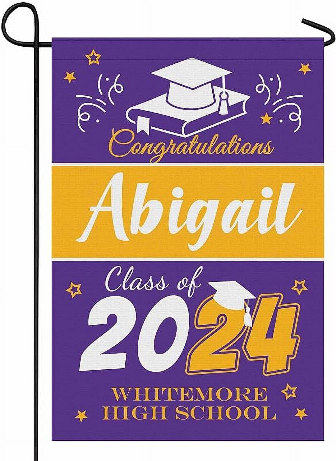 Ethyie Personalized Graduation Garden Flag Custom Class of 2024 Gifts ...
